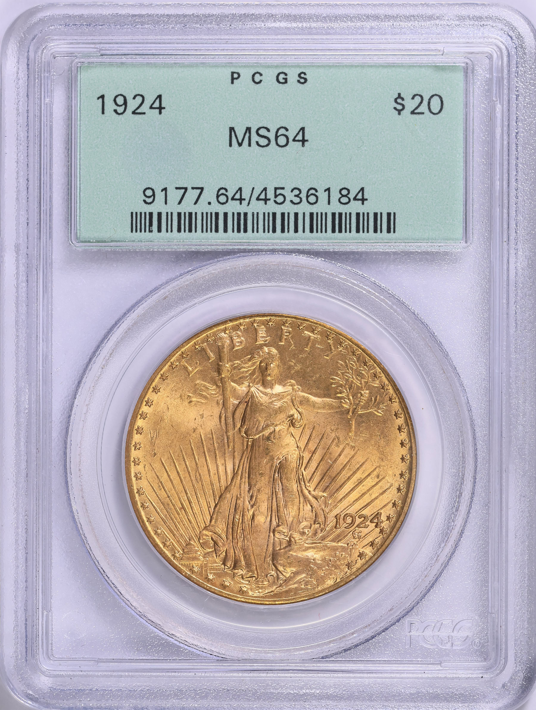 1924 Saint-Gaudens Gold Double Eagle PCGS MS-64 OGH (Item 1804616) | GreatCollections Coin Auctions