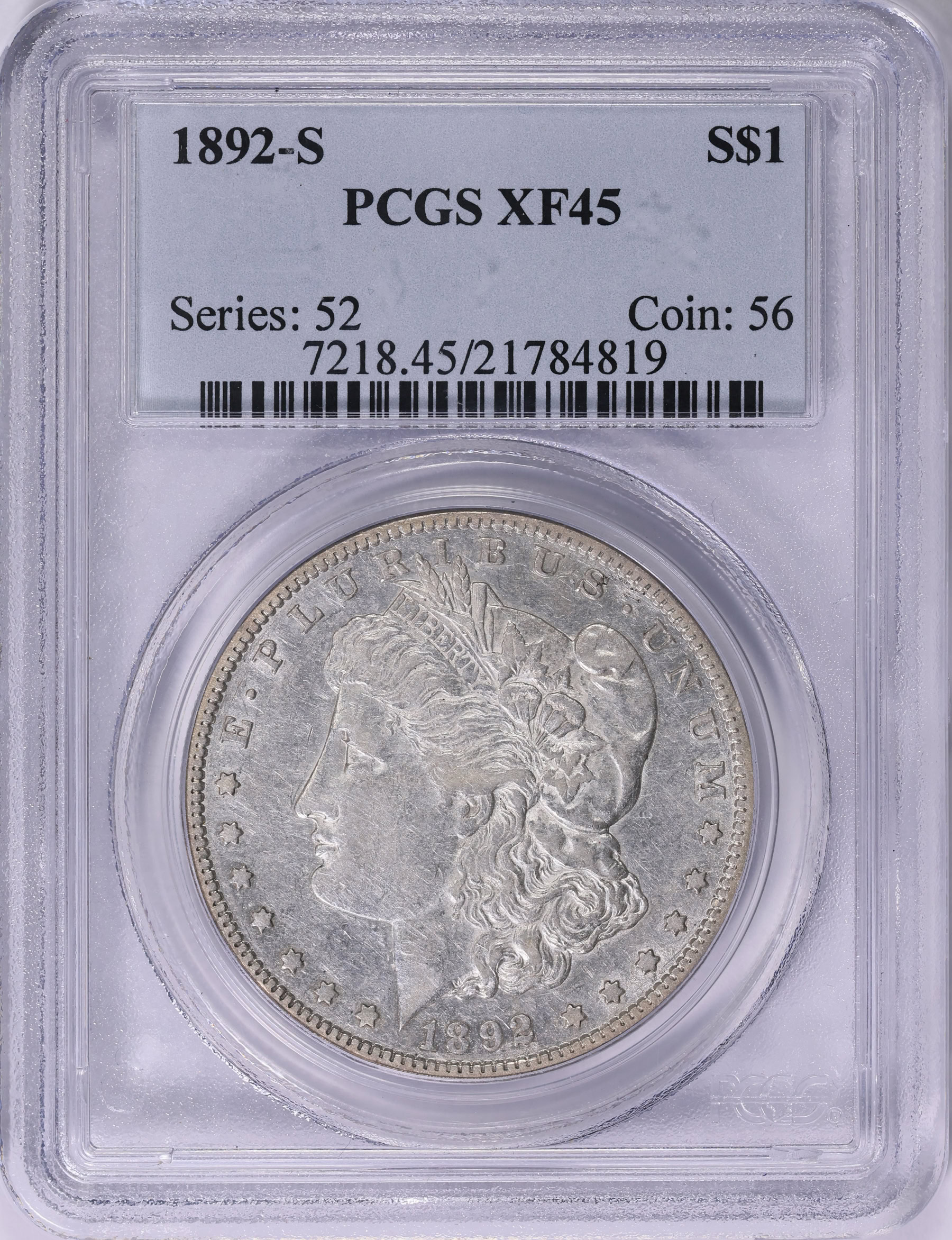 1892-S Morgan Silver Dollar PCGS XF-45 (VSS VAM-7) (Item 1804697) | GreatCollections Coin Auctions
