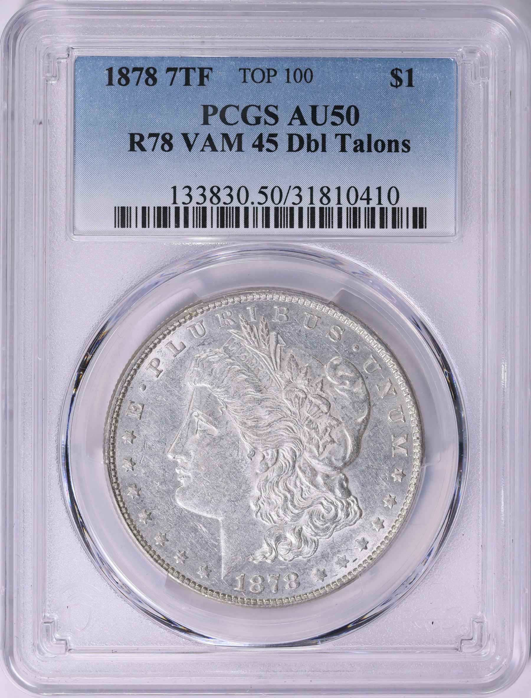 1878 7TF Morgan Silver Dollar Doubled Talons Reverse of 1878 VAM-45 Top ...