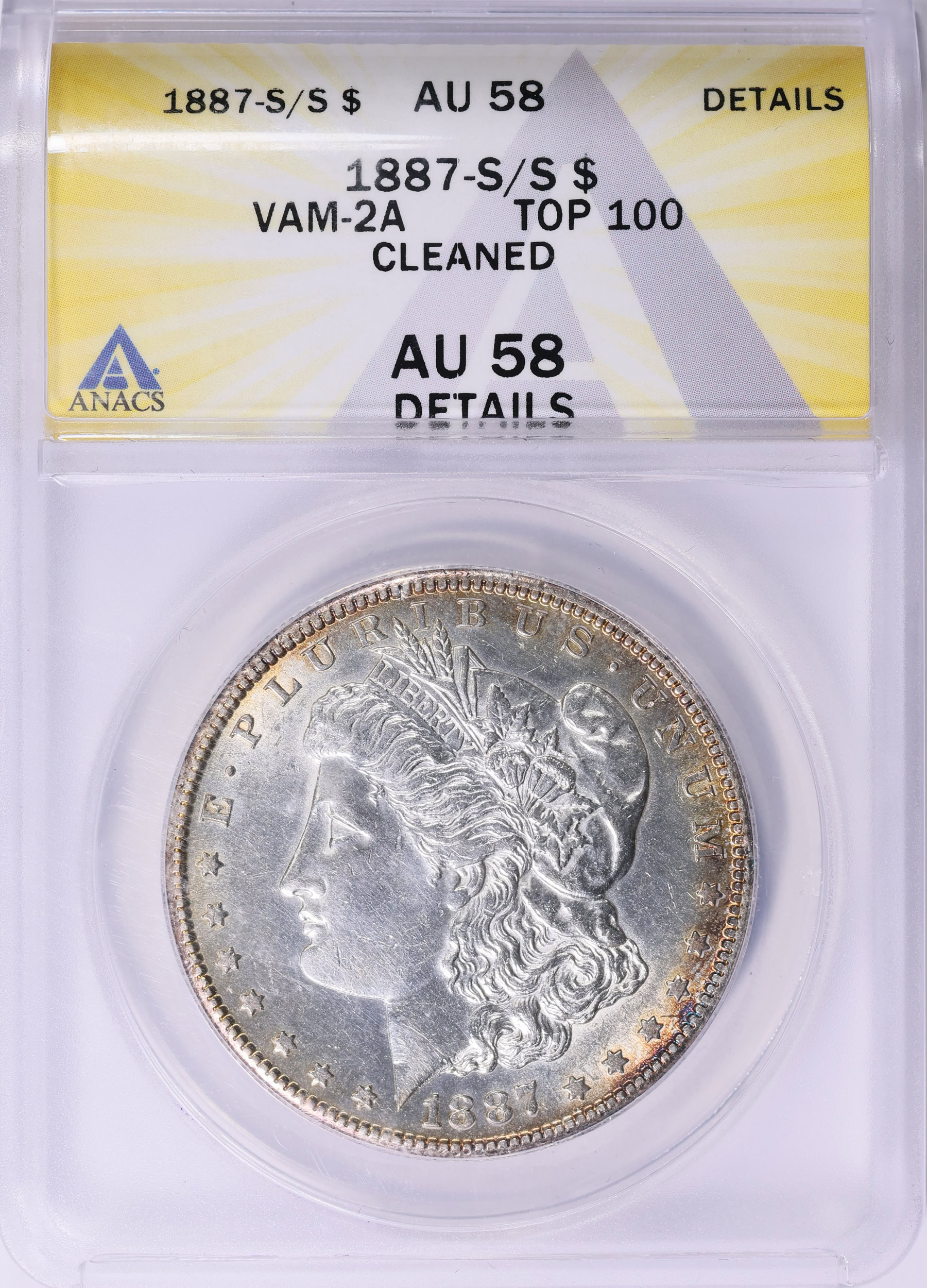1887-S/S Morgan Silver Dollar VAM-2A Top 100 ANACS AU-58 Details (Item 1804790 ...