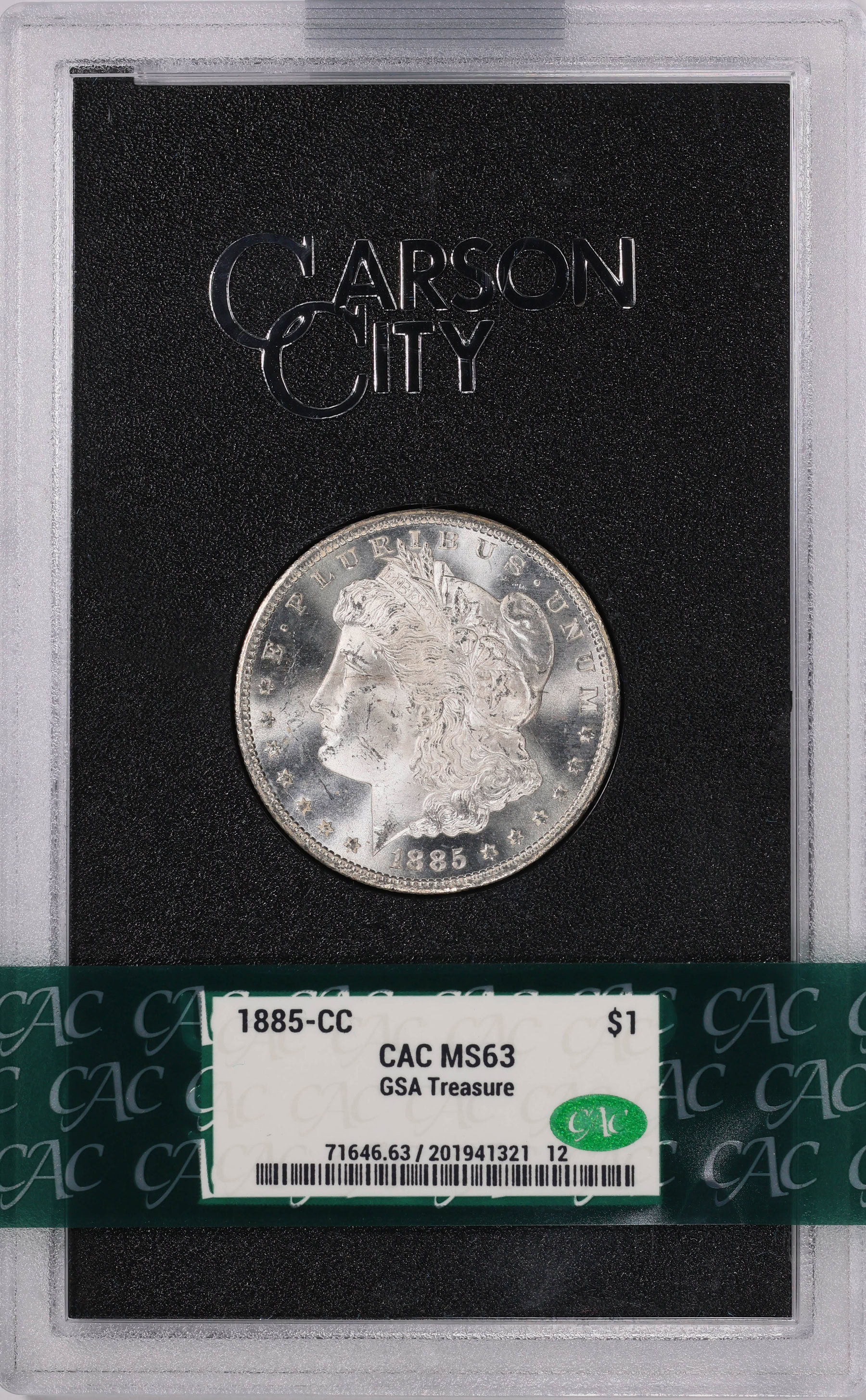 1885-CC Morgan Silver Dollar GSA Treasure CACG MS-63 (GSA Holder) (With ...