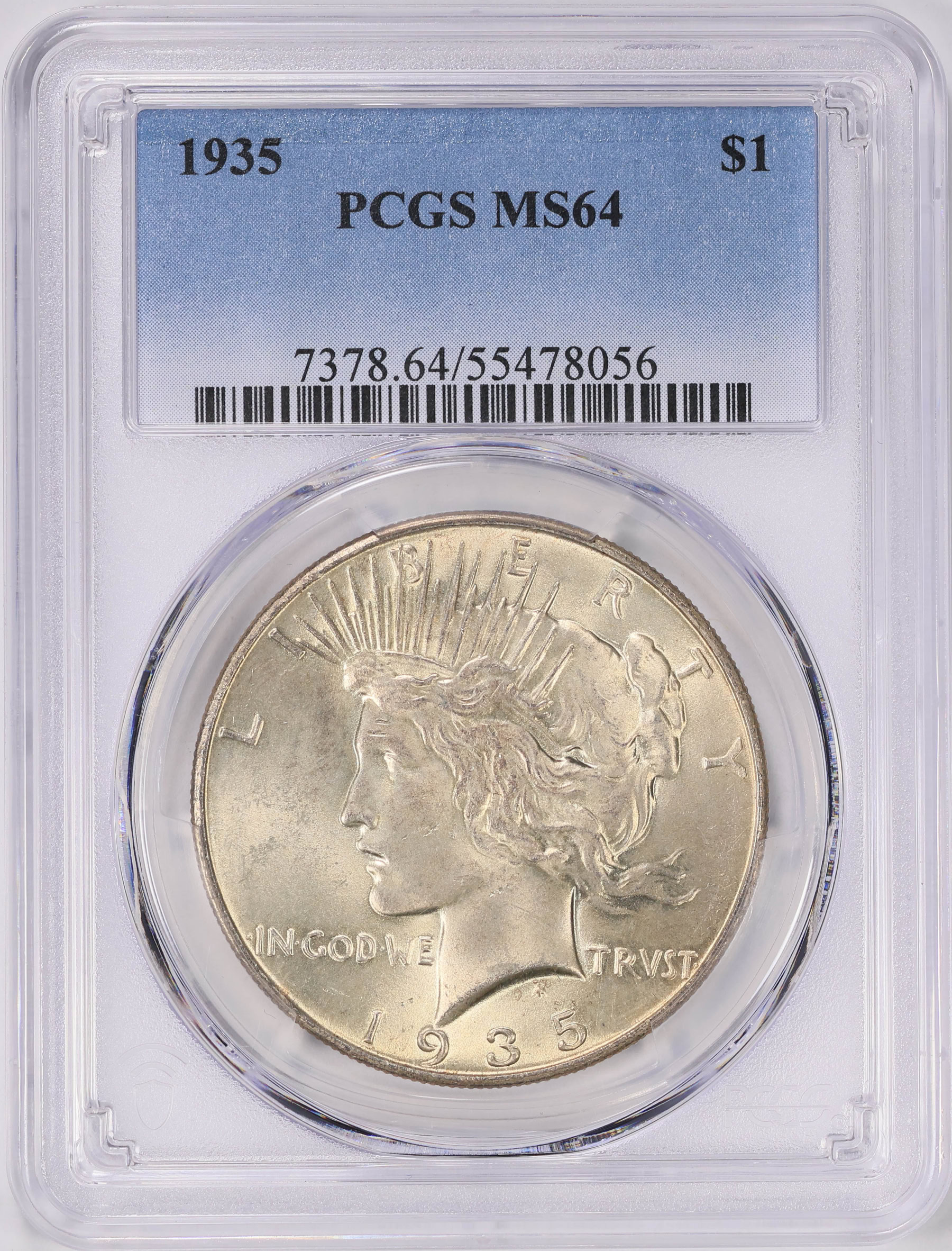 1935 Peace Silver Dollar PCGS MS-64 (Item 1804865) | GreatCollections Coin Auctions