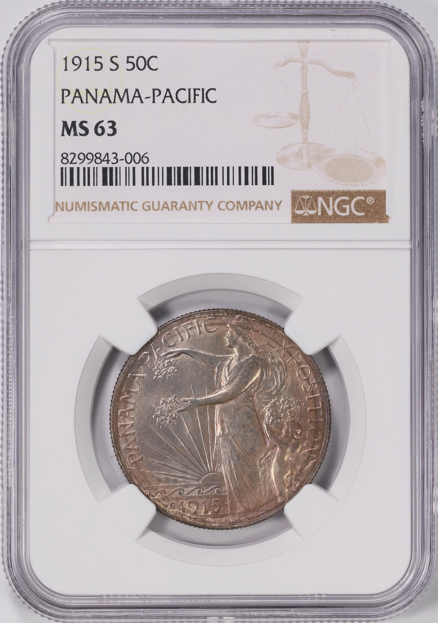 1915-S Panama-Pacific Exposition Half Dollar NGC MS-63 (Item 1804874) | GreatCollections Coin ...