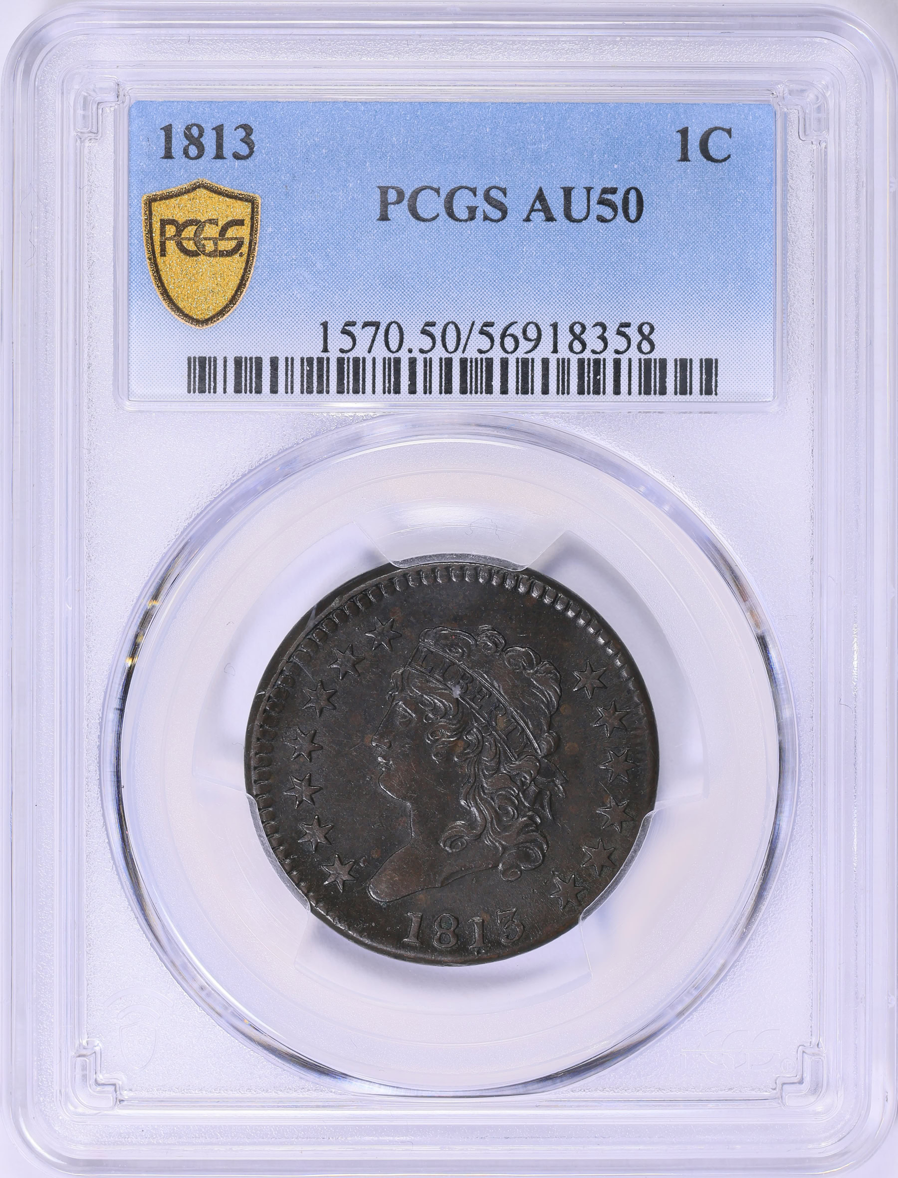 1813 Classic Cent PCGS AU-50 BN (Item 1804925) | GreatCollections Coin Auctions