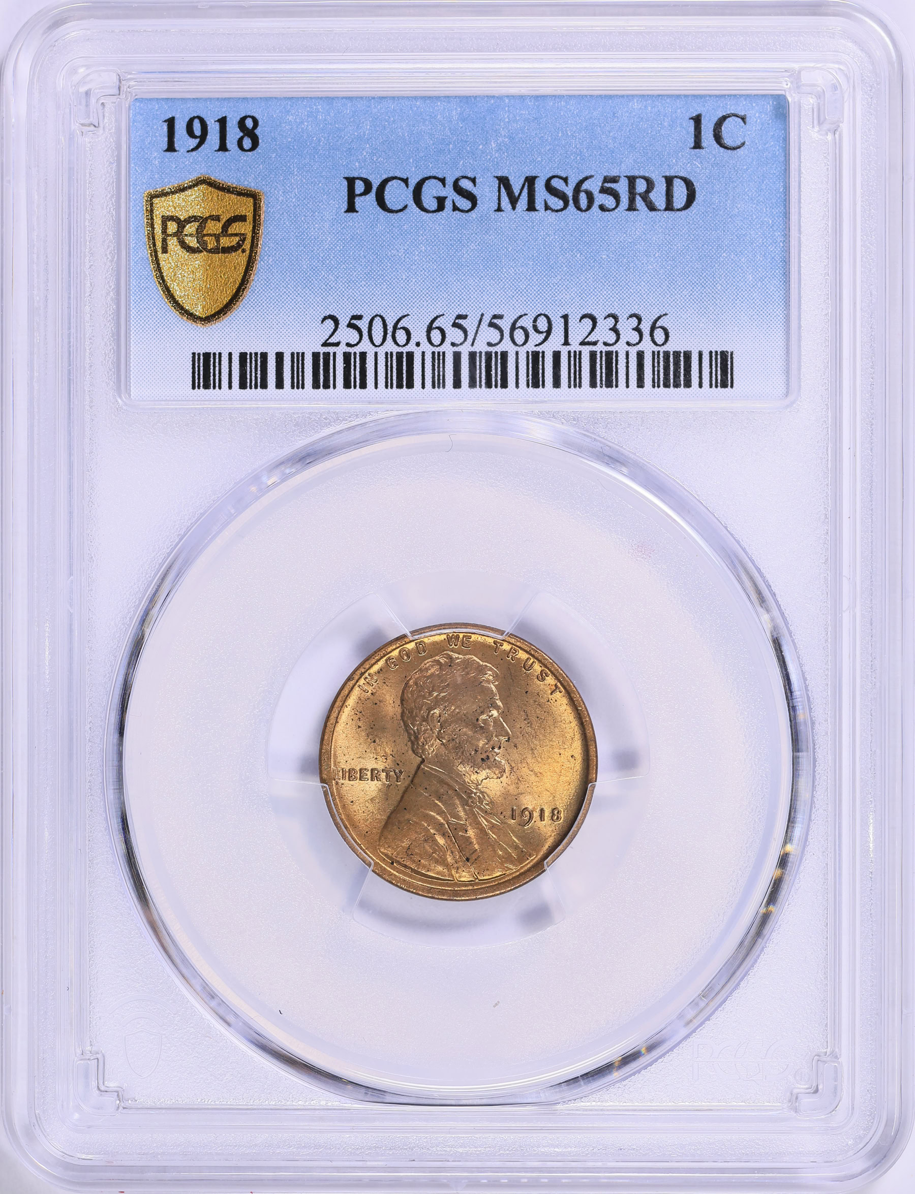1918 Lincoln Cent PCGS MS-65 RD (Item 1804933) | GreatCollections Coin Auctions