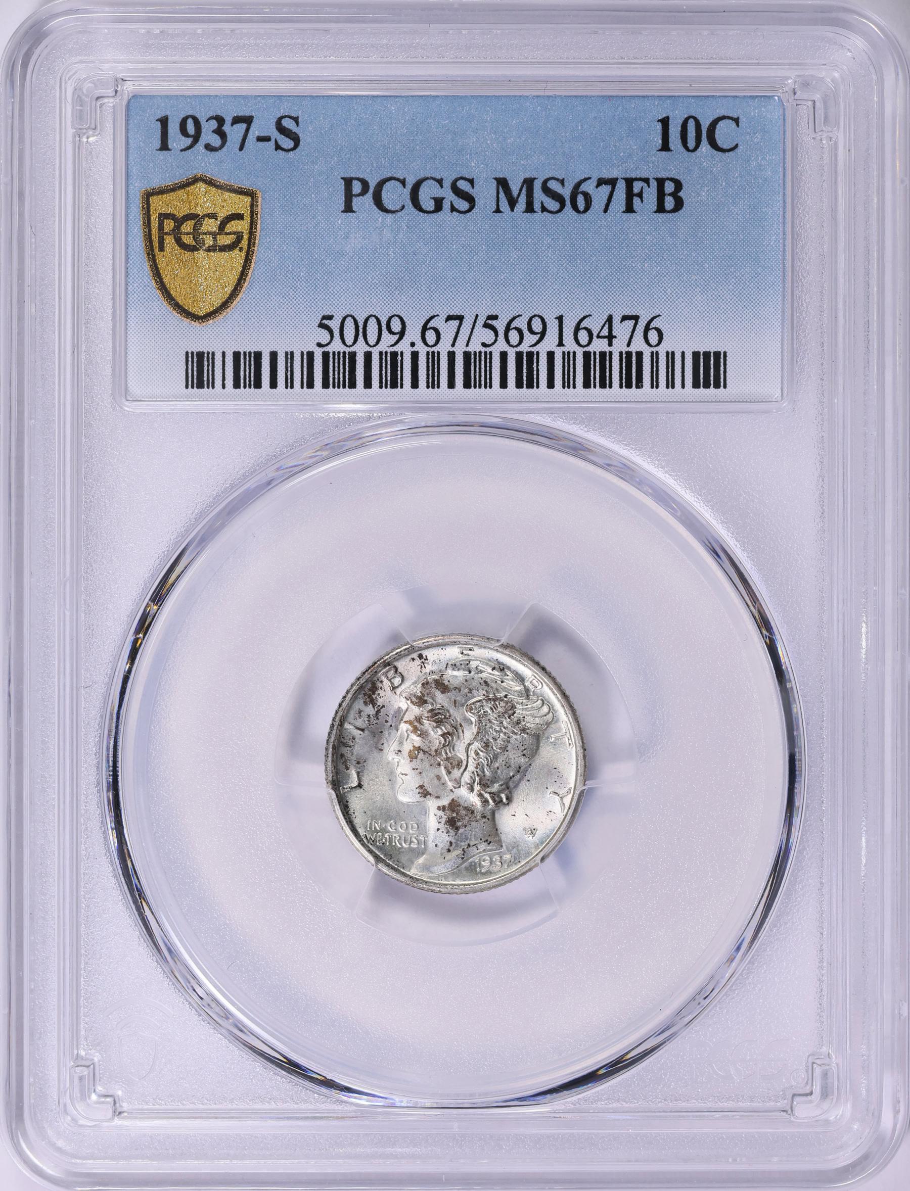 1937-S Mercury Dime PCGS MS-67 FB (Item 1804949) | GreatCollections Coin Auctions