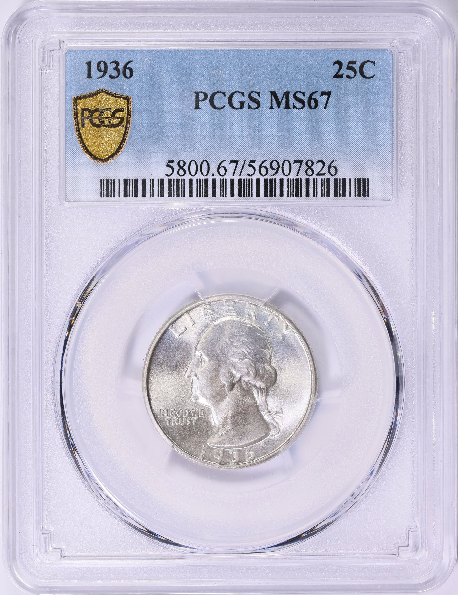 1936 Washington Quarter PCGS MS-67 (Item 1804954) | GreatCollections ...
