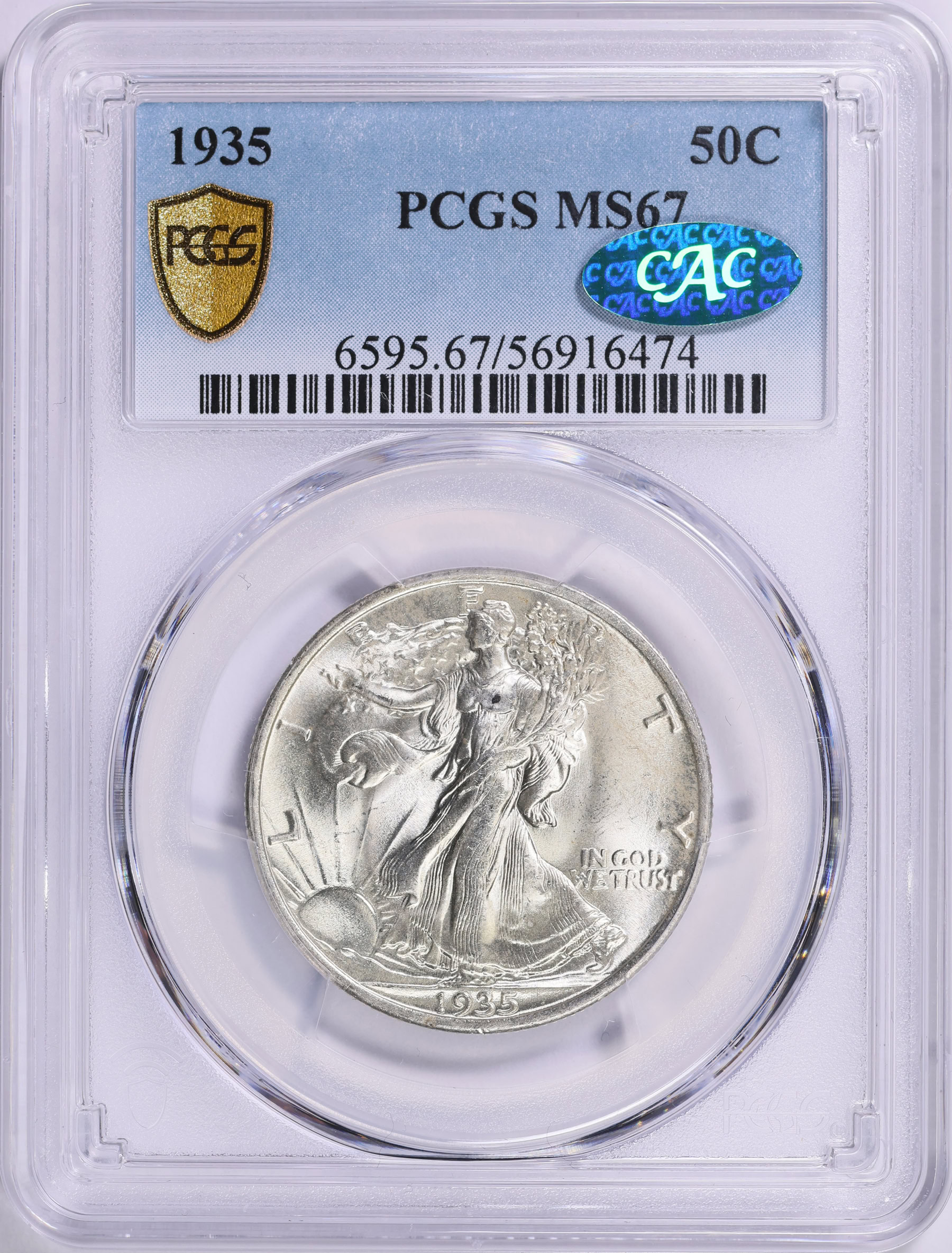 1935 Walking Liberty Half Dollar PCGS MS-67 (CAC Green) (Item 1804958) | GreatCollections Coin ...