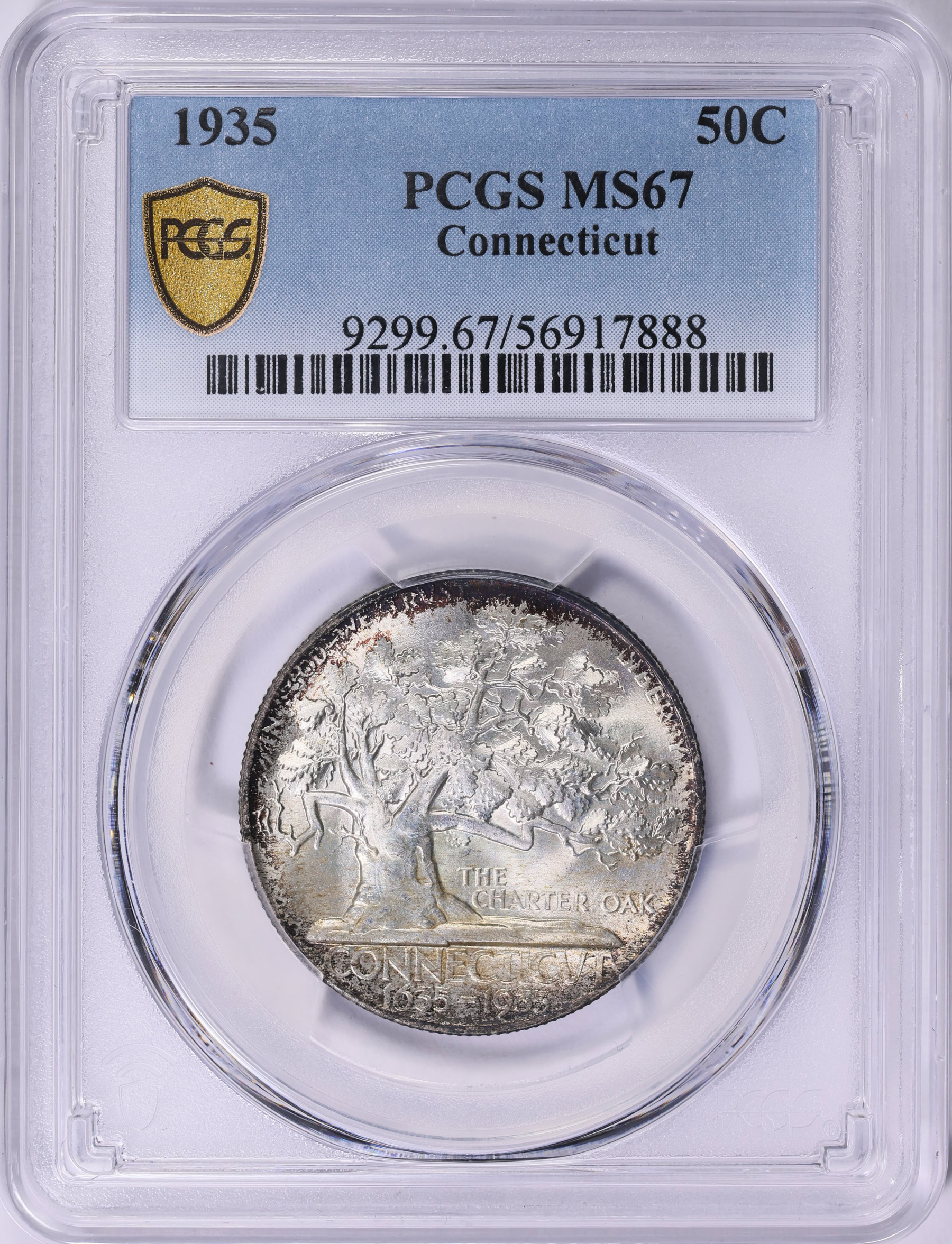 1935 Connecticut Tercentenary Half Dollar PCGS MS-67 (Item 1804963) | GreatCollections Coin Auctions