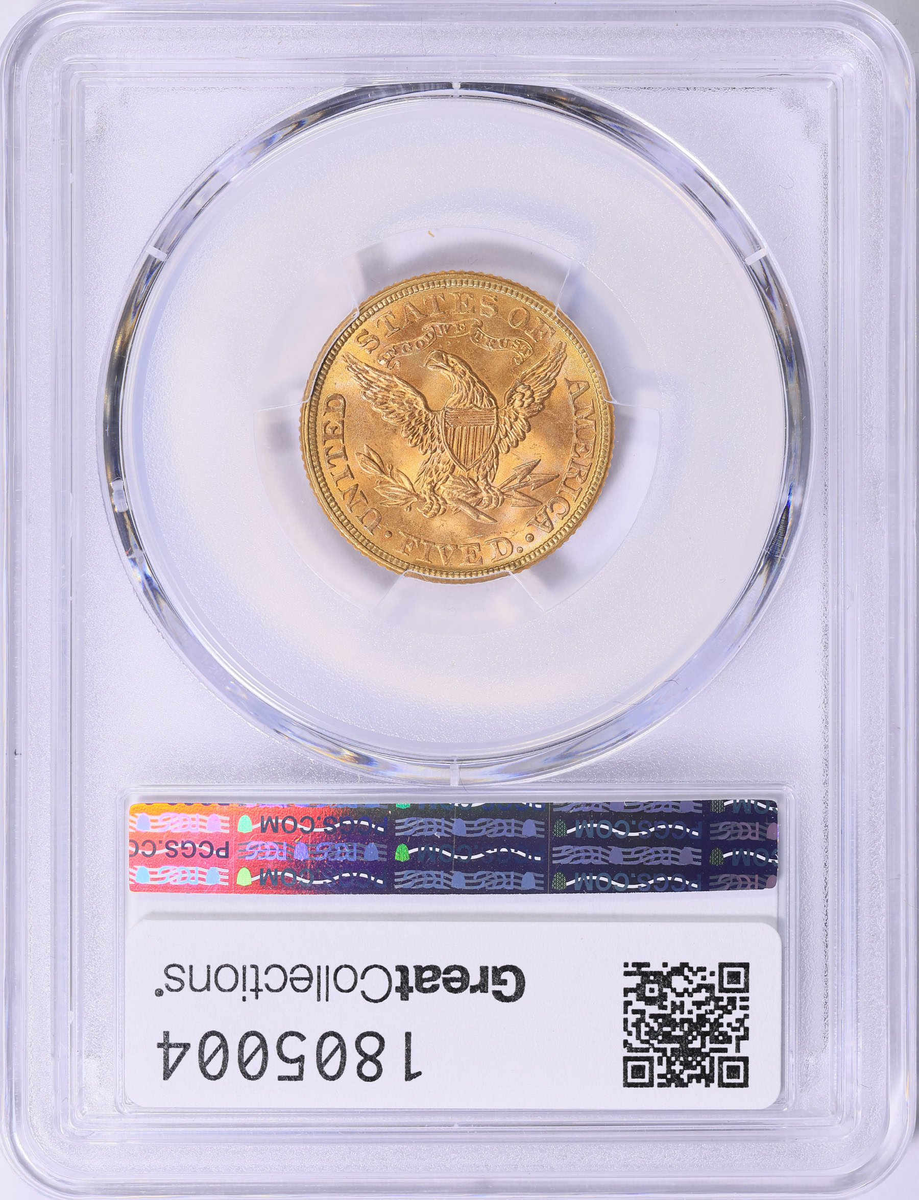 1881 Liberty Gold Half Eagle PCGS MS-65 (CAC Green) (Item 1805004) | GreatCollections Coin Auctions