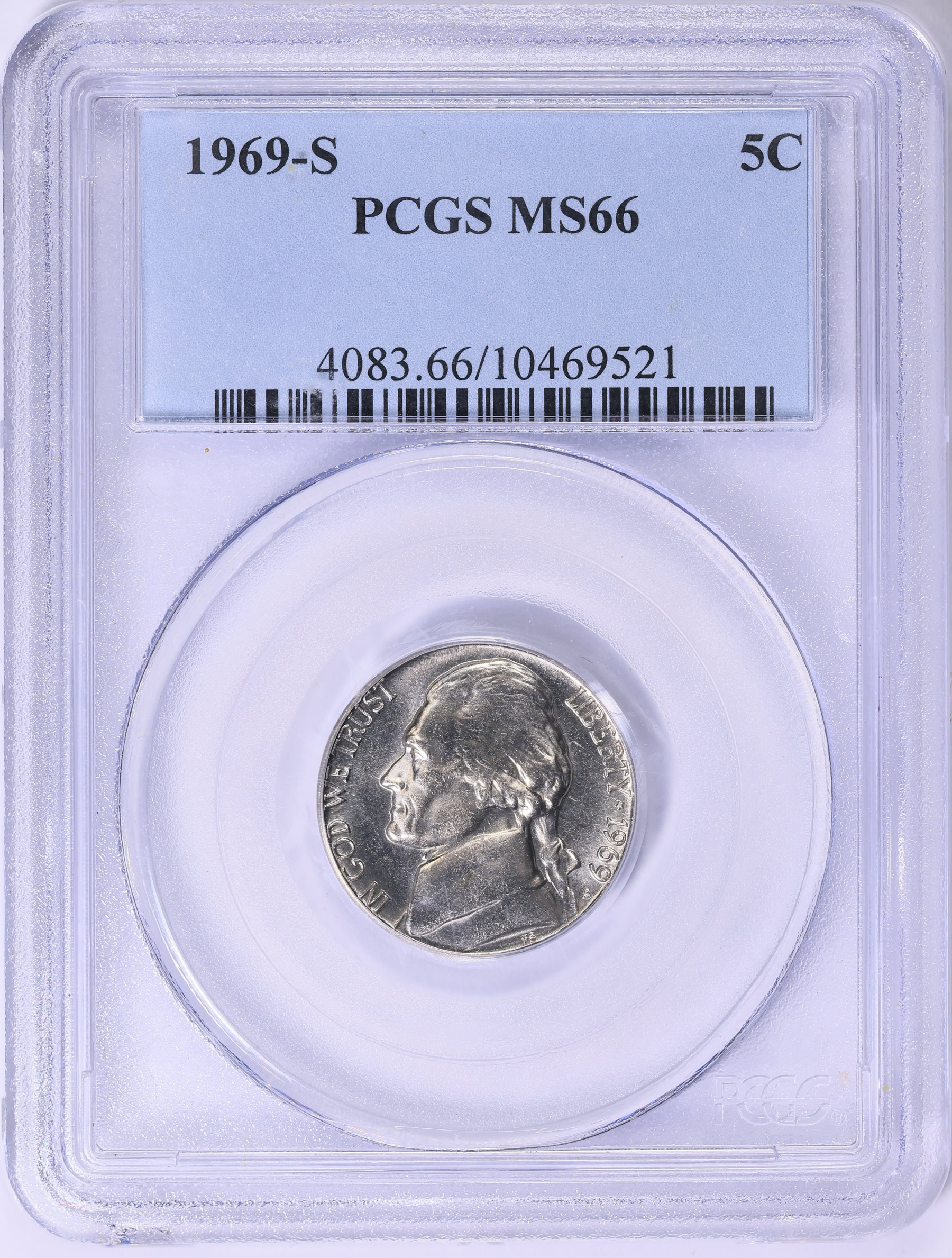 1969-S Jefferson Nickel PCGS MS-66 (Item 1805040) | GreatCollections ...