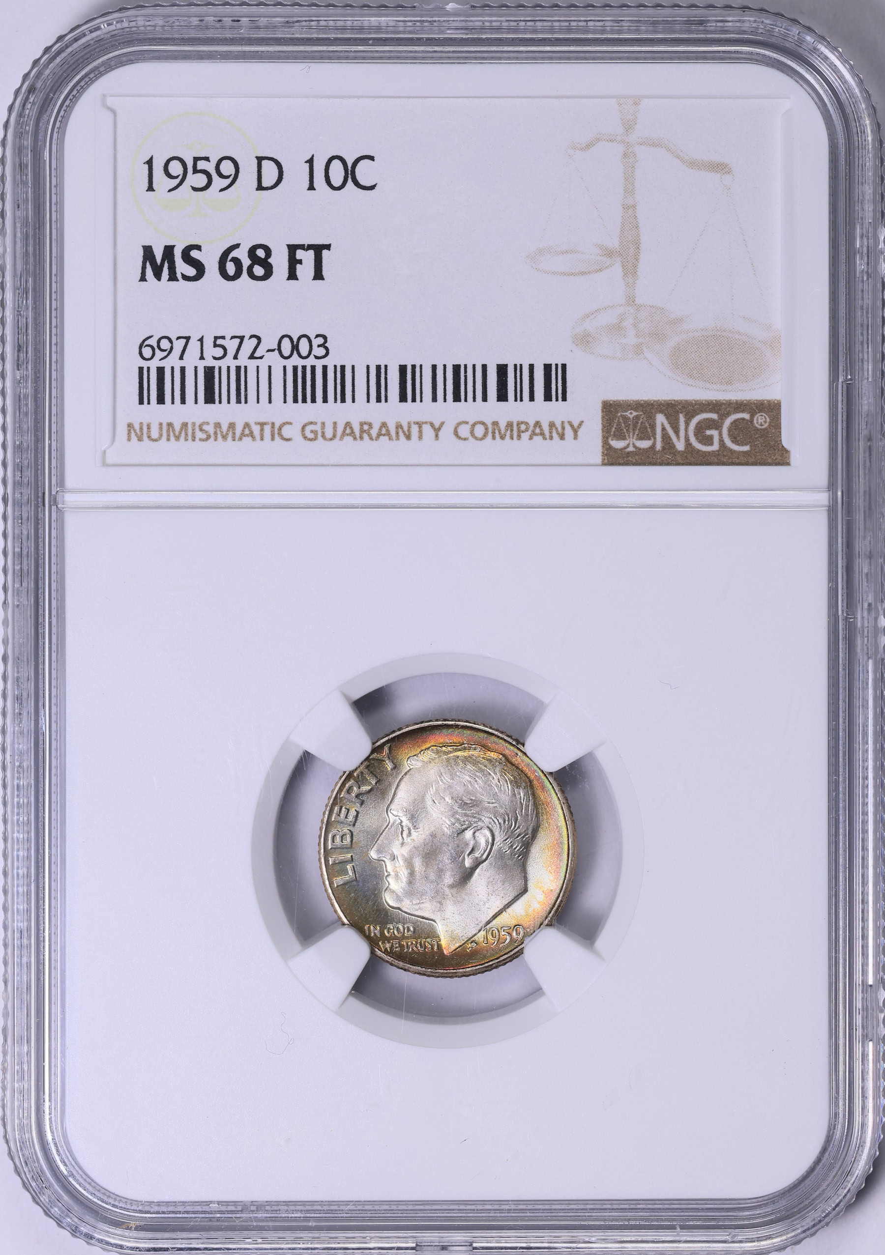 1959-D Roosevelt Dime NGC MS-68 FT (Toned) (Item 1805091 ...