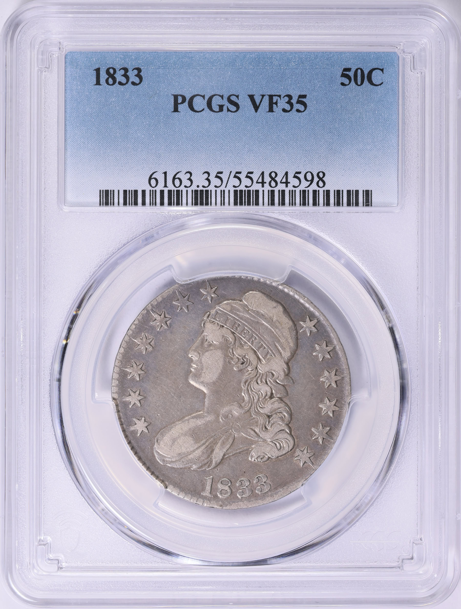 1833 Capped Bust Half Dollar PCGS VF-35 (Item 1805297) | GreatCollections Coin Auctions