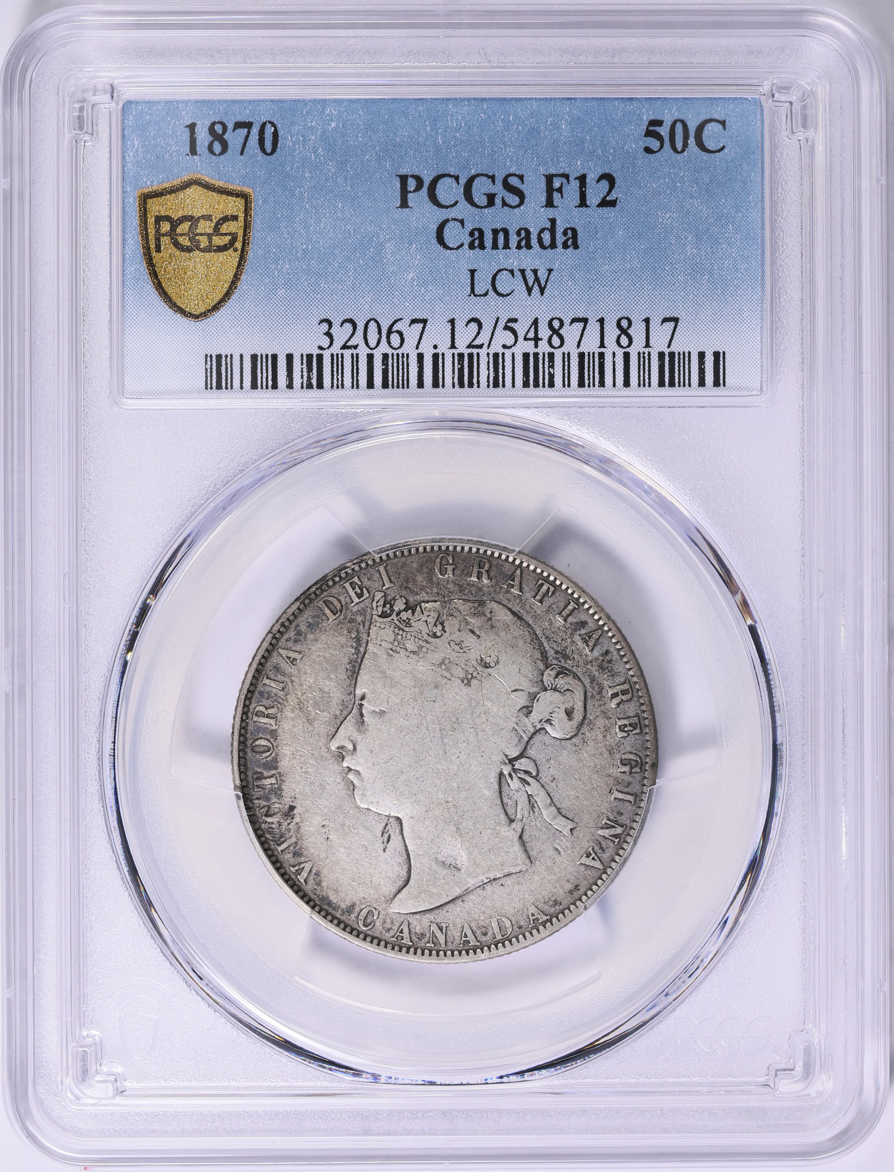 Canada 1870 Silver 50 Cents LCW KM-6 PCGS F-12 (Item 1805342) | GreatCollections Coin Auctions