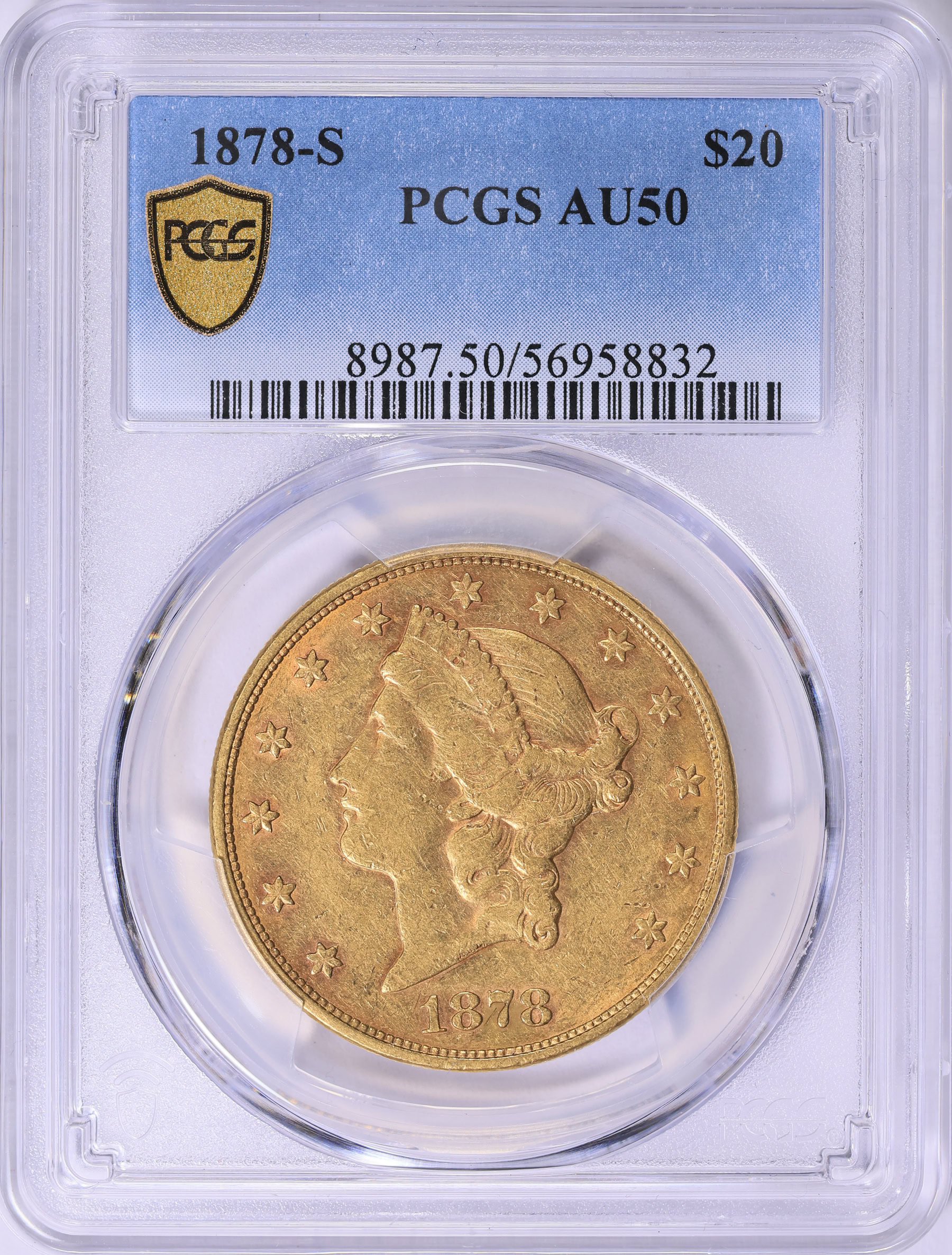 1878-S Liberty Gold Double Eagle PCGS AU-50 (Item 1805419) | GreatCollections Coin Auctions