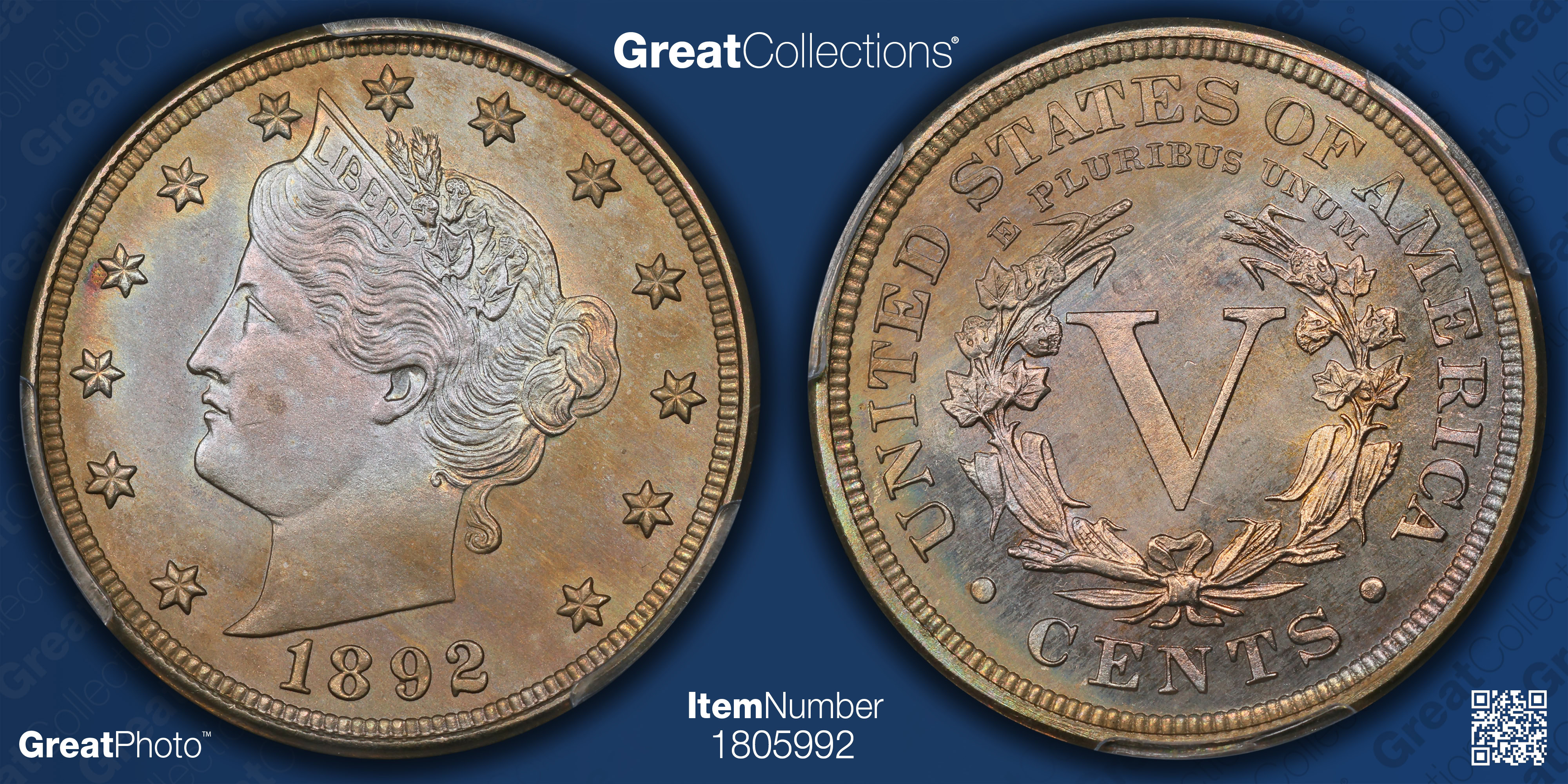 1892 Liberty Nickel PCGS Proof-63 (Toned) (Item 1805992 ...