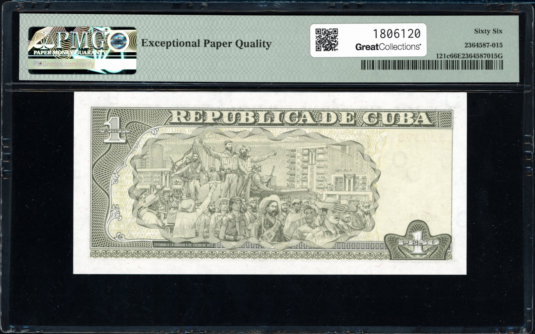 Cuba 2003 1 Peso Banco Central de Cuba Note SCWPM-121c PMG Gem ...