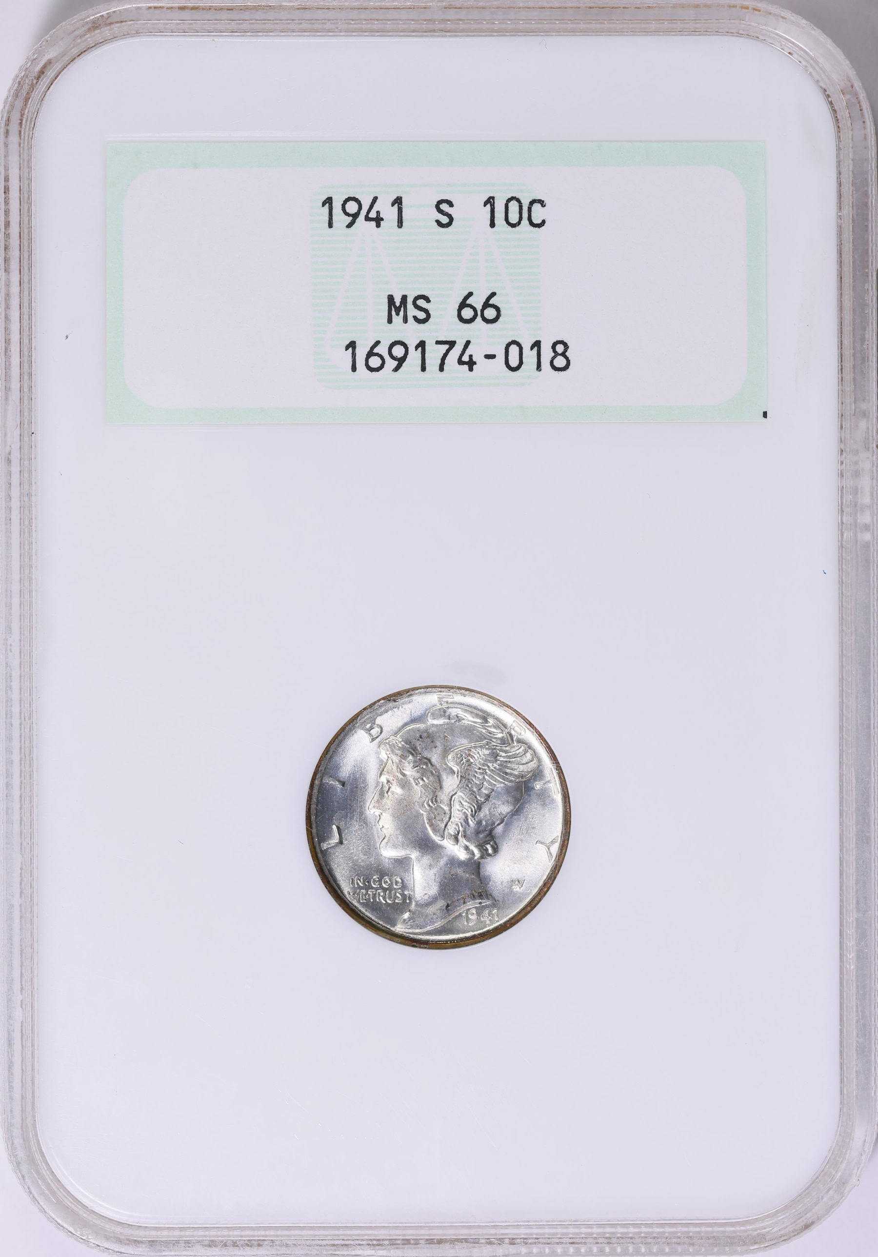 1941-S Mercury Dime NGC MS-66 OH (Item 1806154) | GreatCollections Coin Auctions