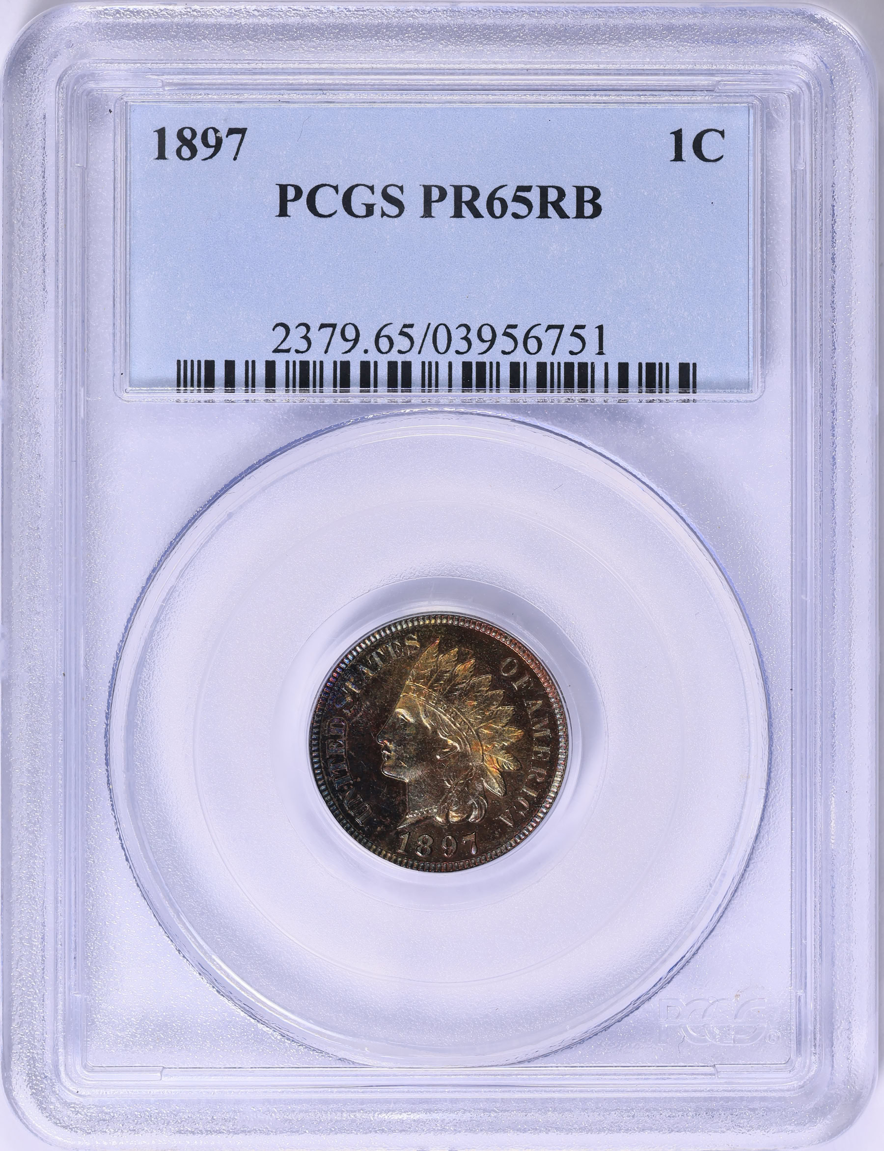 1897 Indian Cent PCGS Proof-65 RB (Toned) (Item 1806192) | GreatCollections Coin Auctions