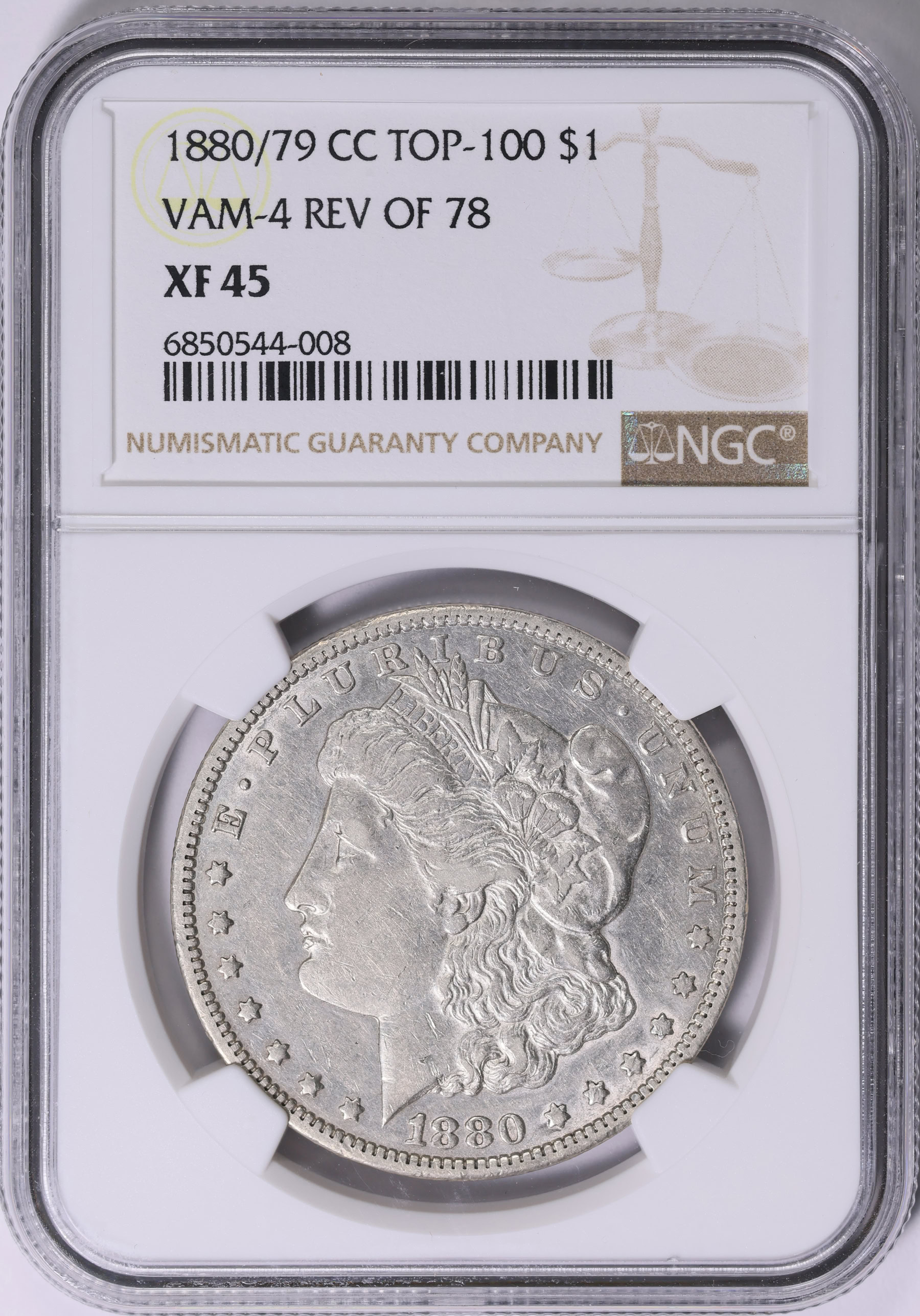 1880/79-CC Morgan Silver Dollar Reverse of 78 VAM-4 Top 100 NGC XF-45 (Item 1806195 ...