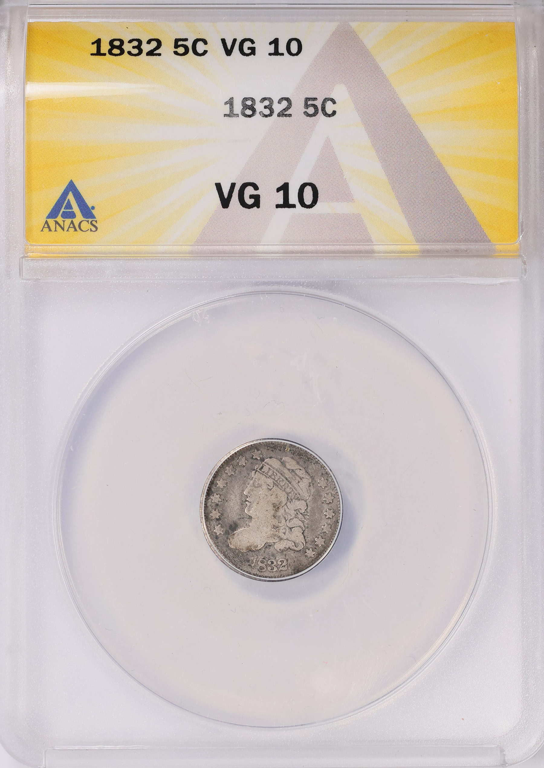 1832 Capped Bust Half Dime ANACS VG-10 (Item 1806217) | GreatCollections Coin Auctions