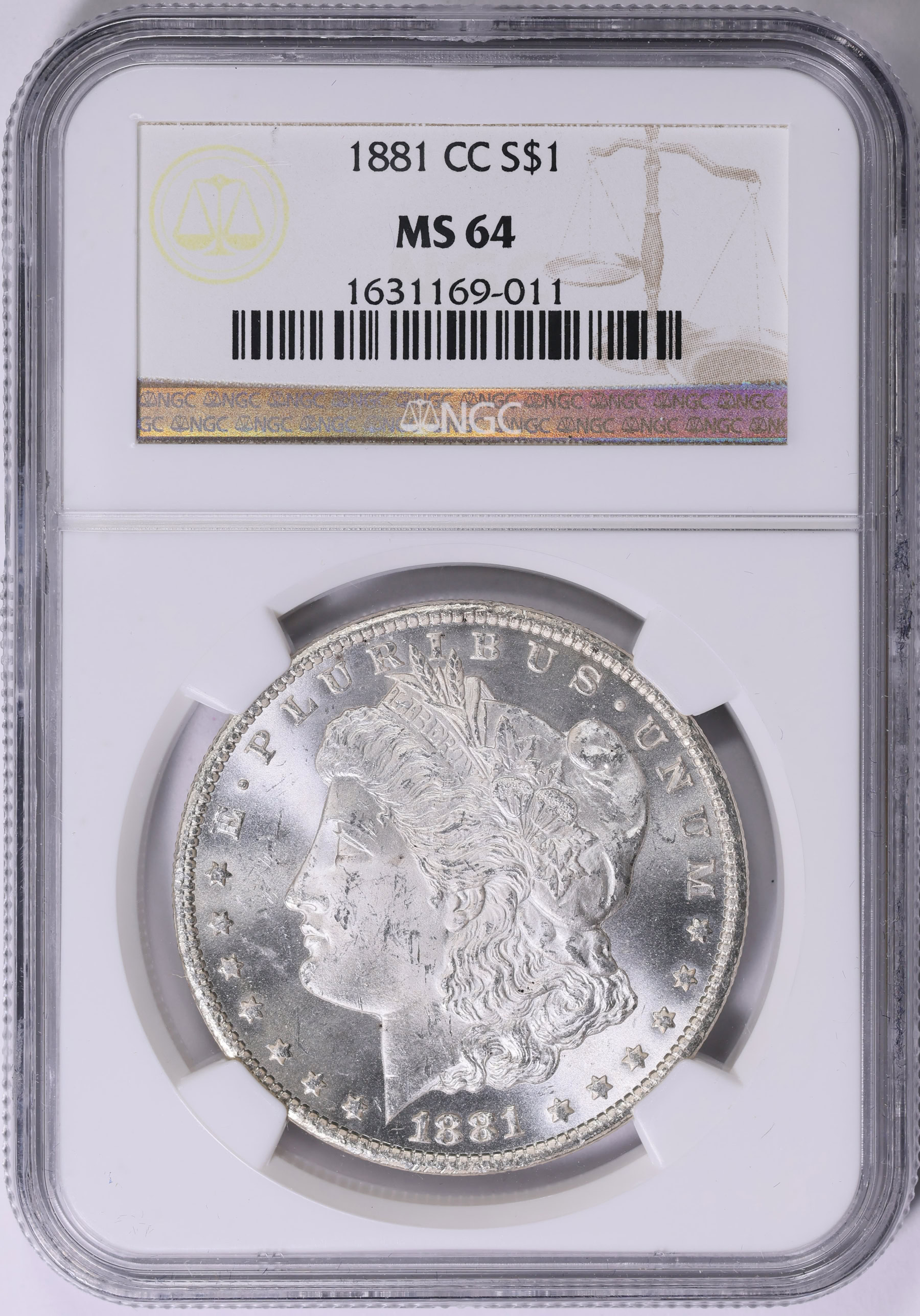 1881-CC Morgan Silver Dollar NGC MS-64 (Item 1806254) | GreatCollections Coin Auctions