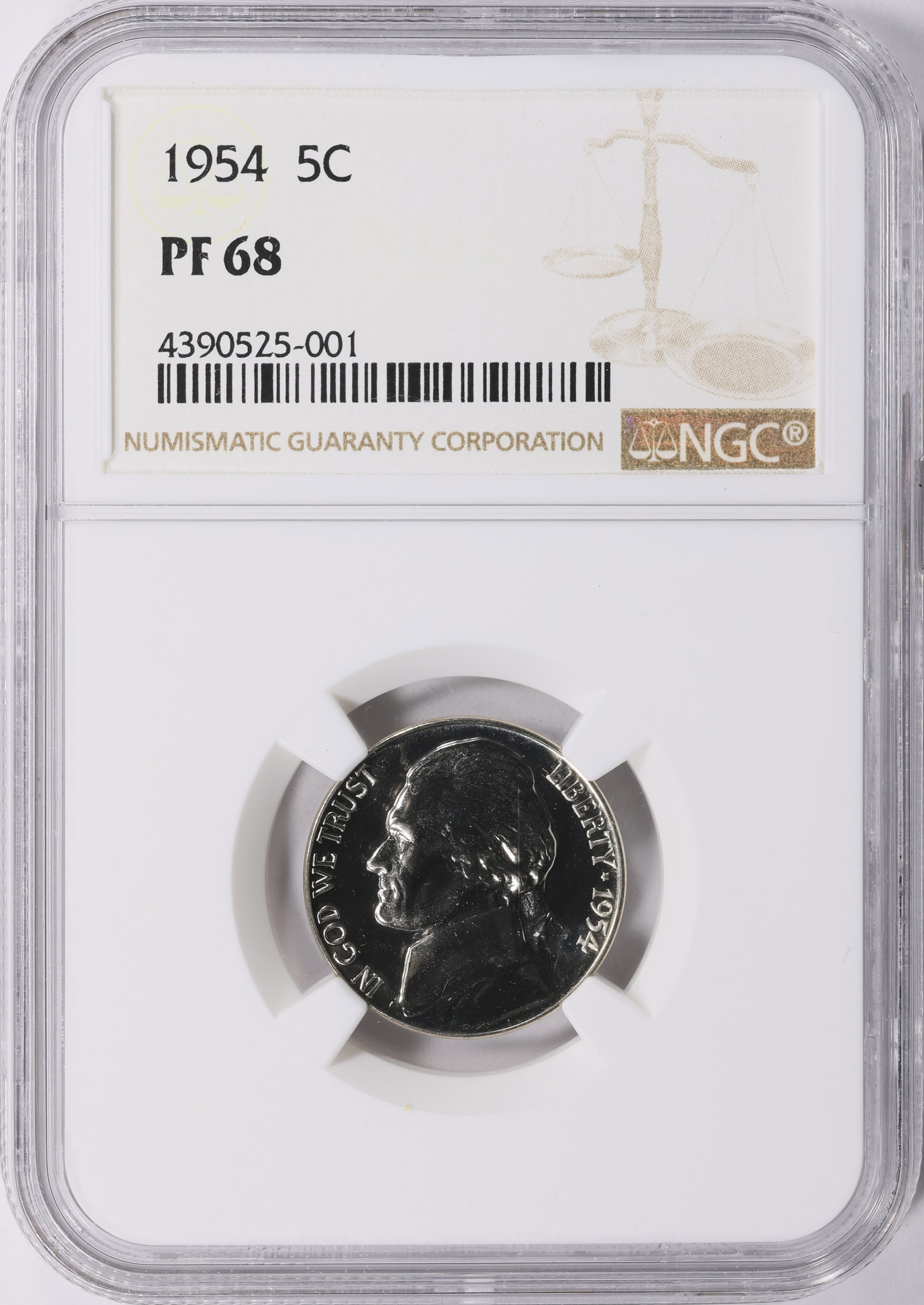 1954 Jefferson Nickel NGC Proof-68 (Item 1806298) | GreatCollections Coin Auctions
