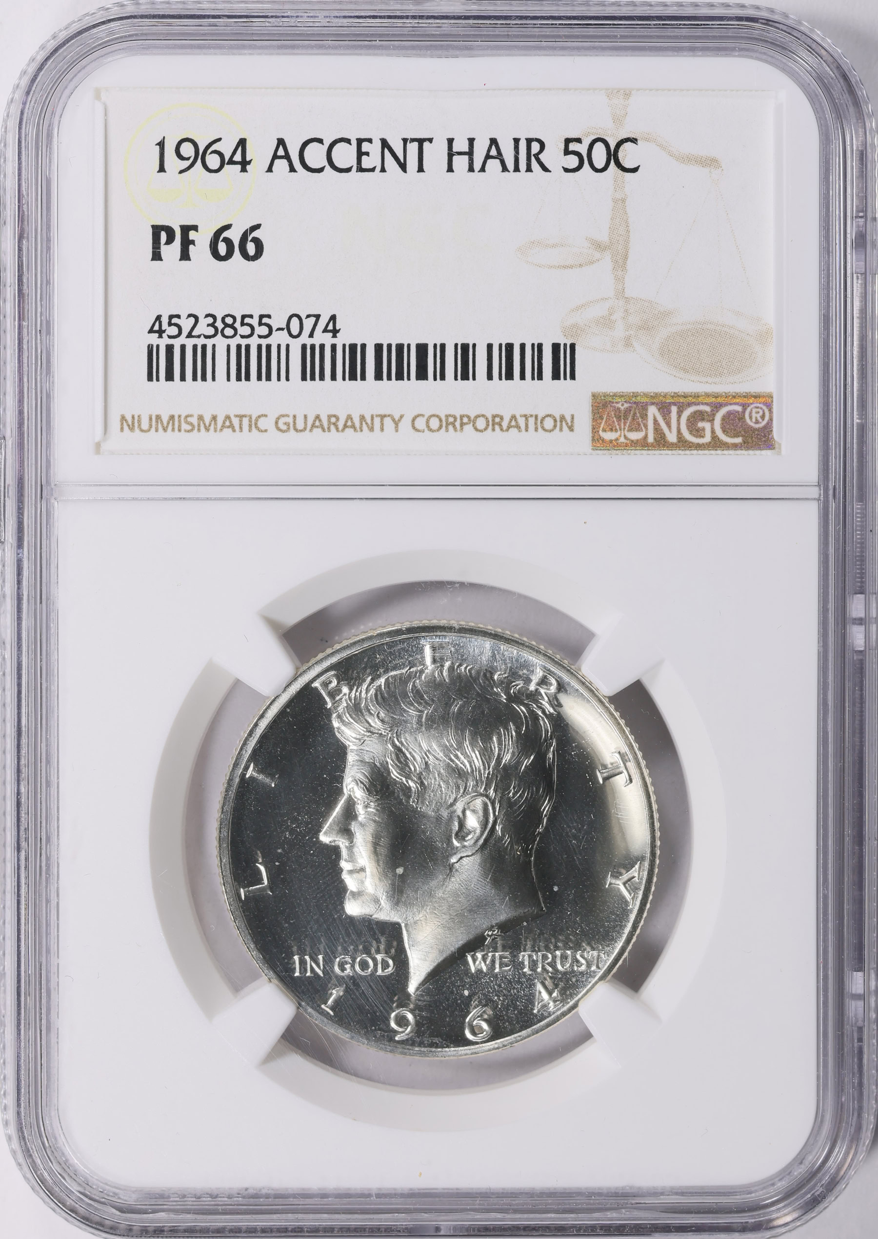 1964 Kennedy Half Dollar Accented Hair NGC Proof-66 (Item 1806312 ...