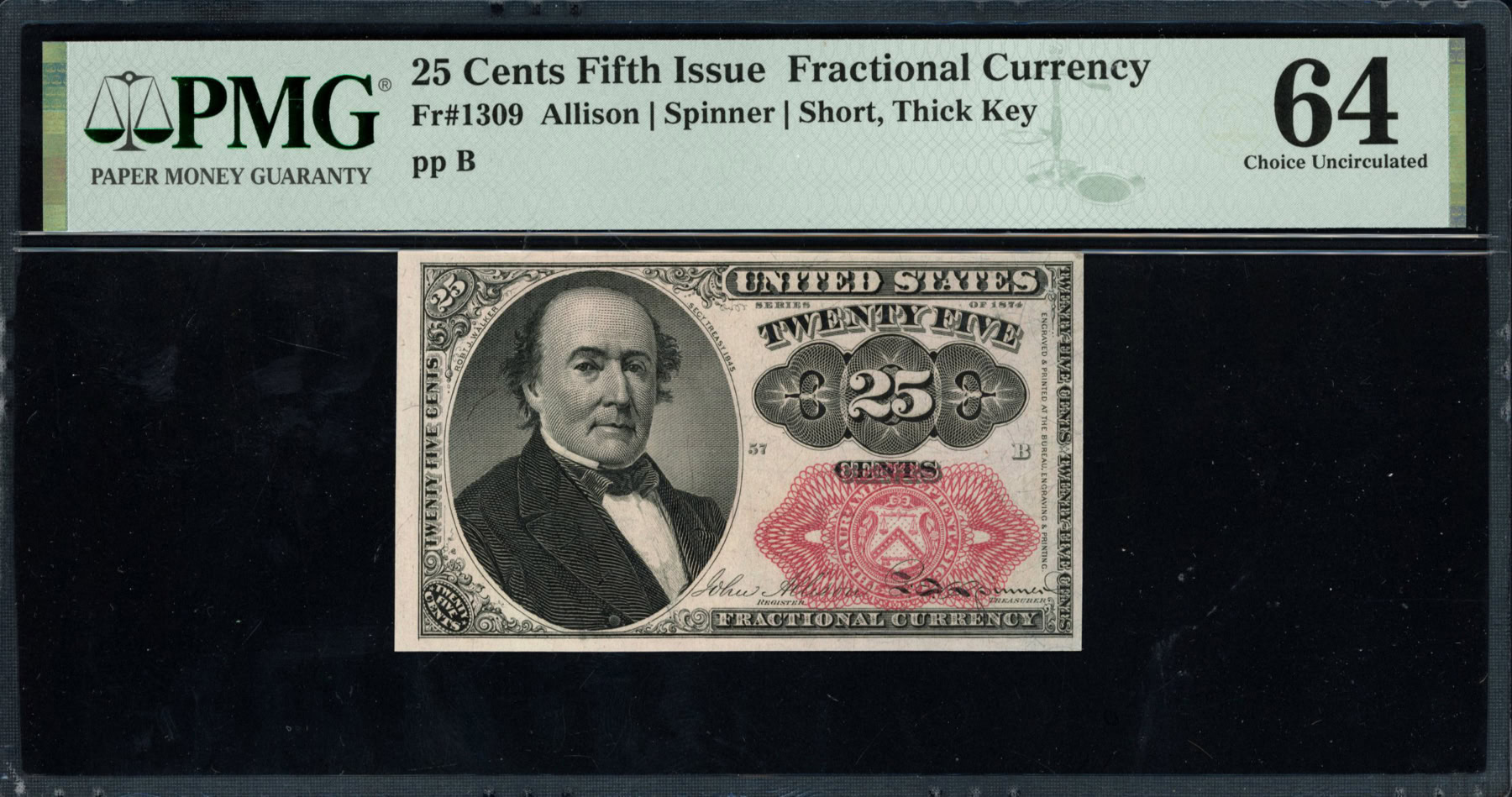 Fr. 1309 Fifth Issue 25 Cents Fractional Currency Note Allison ...