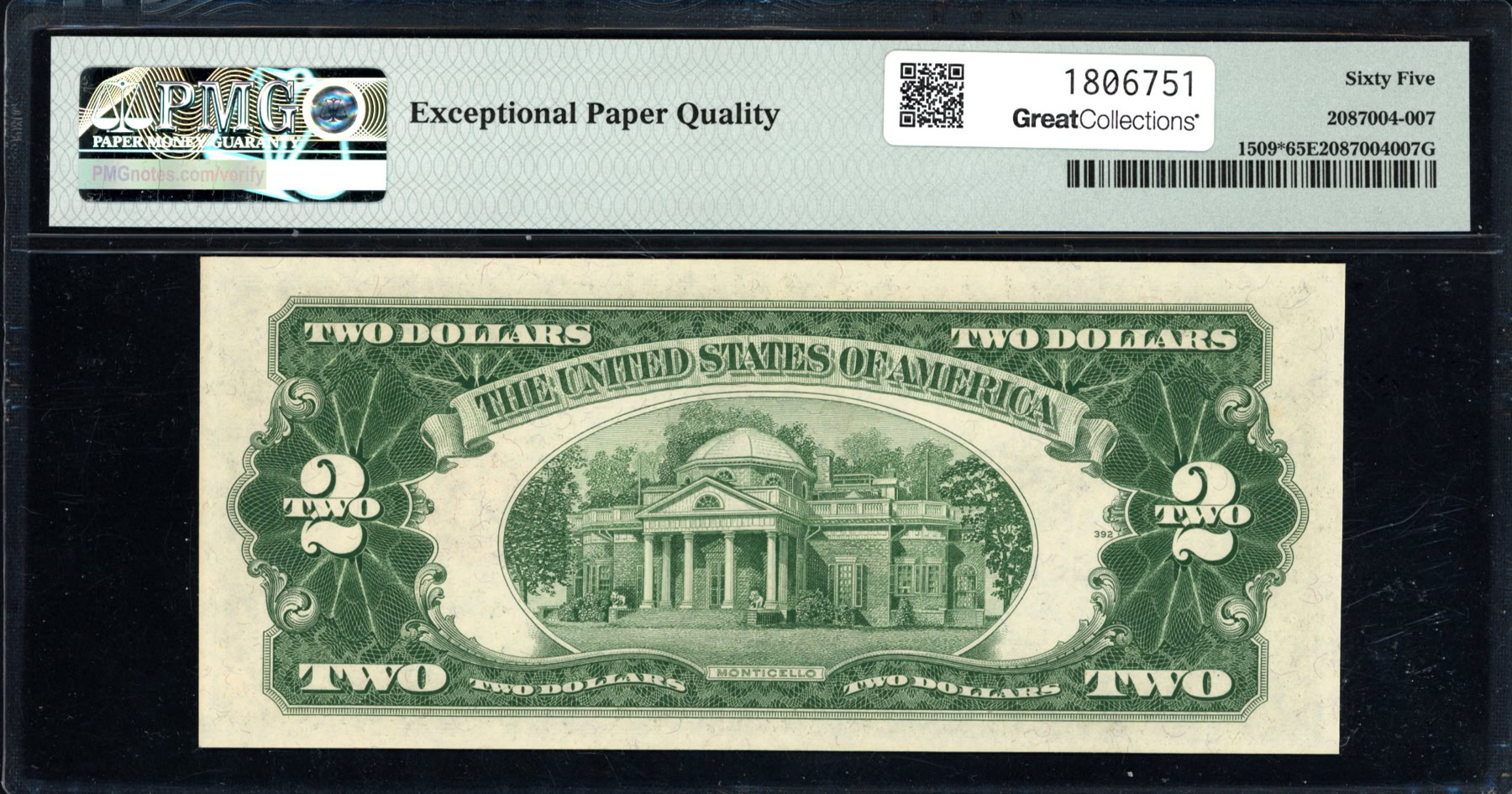 Fr. 1509* (*A Block) 1953 $2 Legal Tender Star Note Priest / Humphrey ...