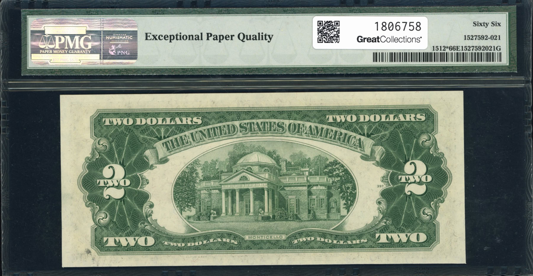 Fr. 1512* (*A Block) 1953C $2 Legal Tender Star Note Granahan / Dillon ...