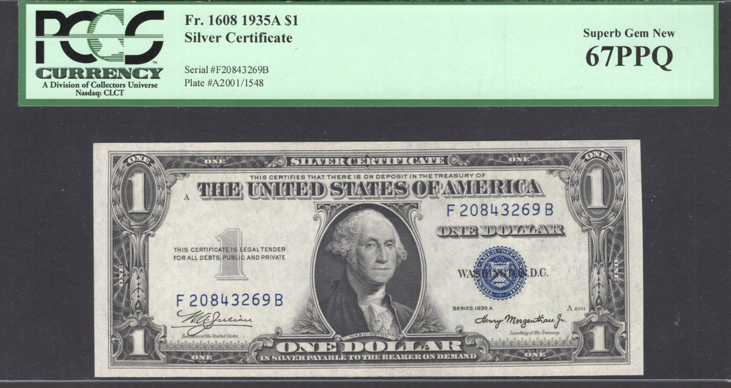 Fr. 1608 (FB Block) 1935A $1 Silver Certificate Note Julian ...