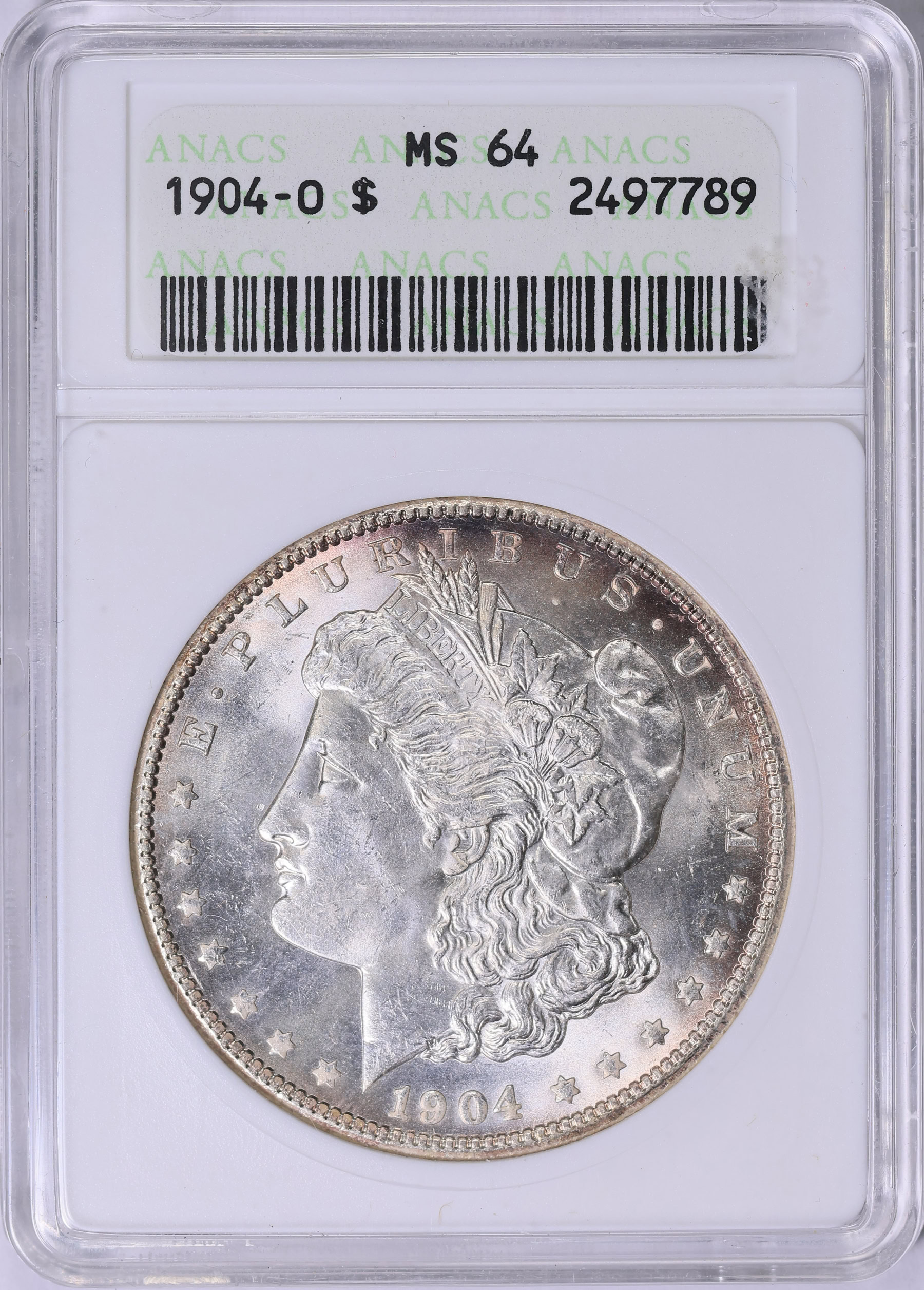 1904-O Morgan Silver Dollar ANACS MS-64 OH (Toned) (Item 1807010) | GreatCollections Coin Auctions