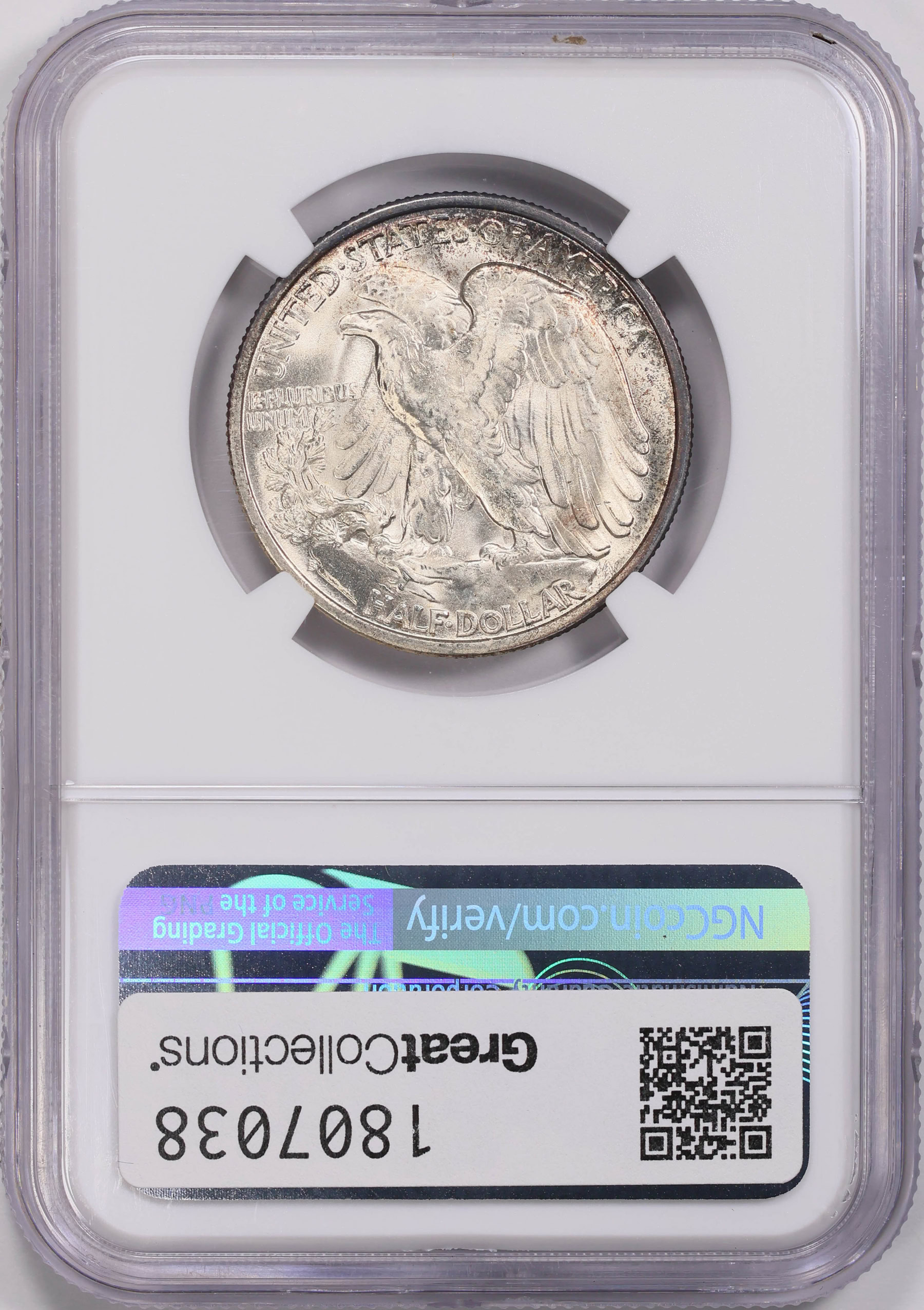 1945-S Walking Liberty Half Dollar NGC MS-64 (Toned) (Item 1807038) | GreatCollections Coin Auctions