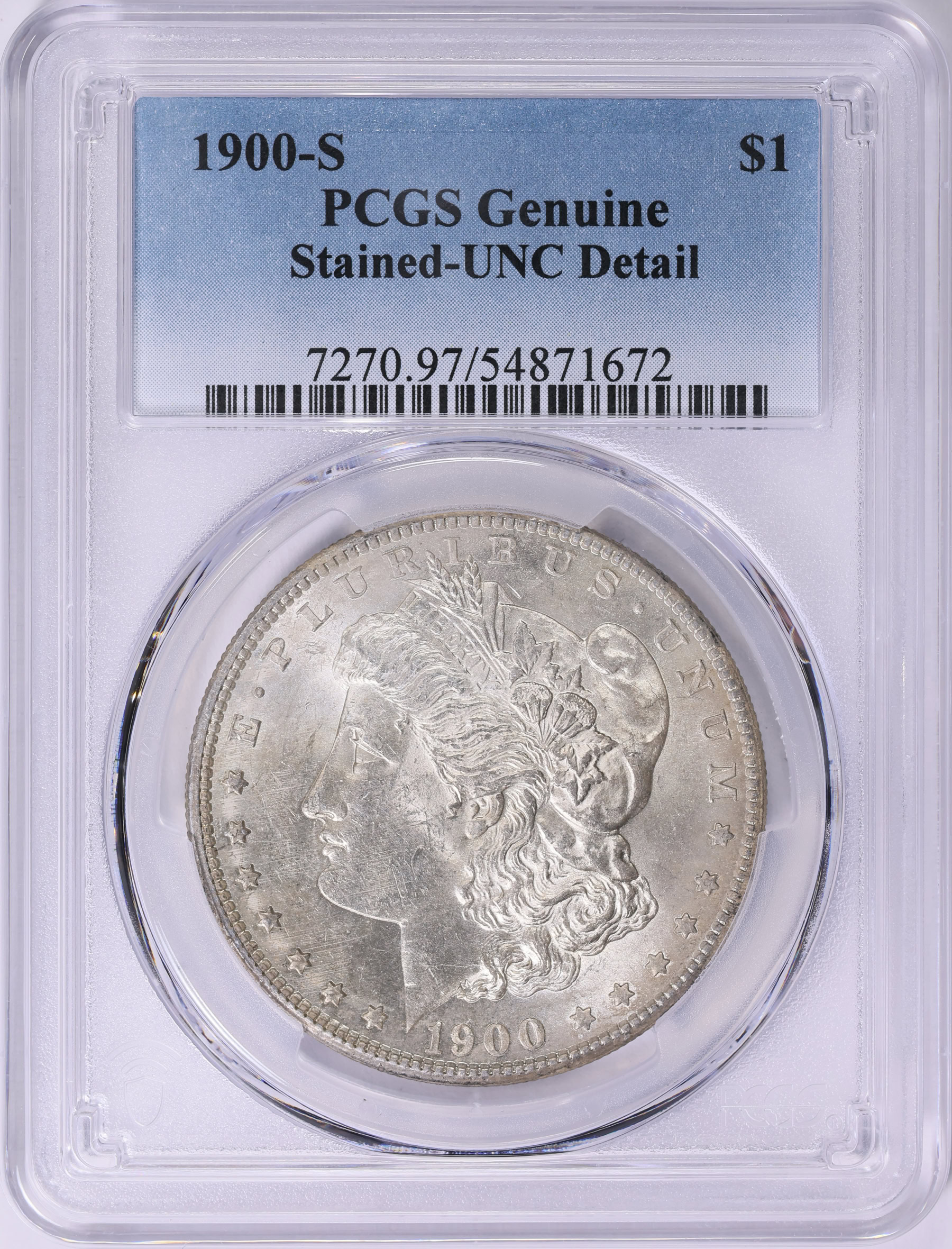 1900-S Morgan Silver Dollar PCGS Genuine Unc Details (Item 1807117) | GreatCollections Coin Auctions