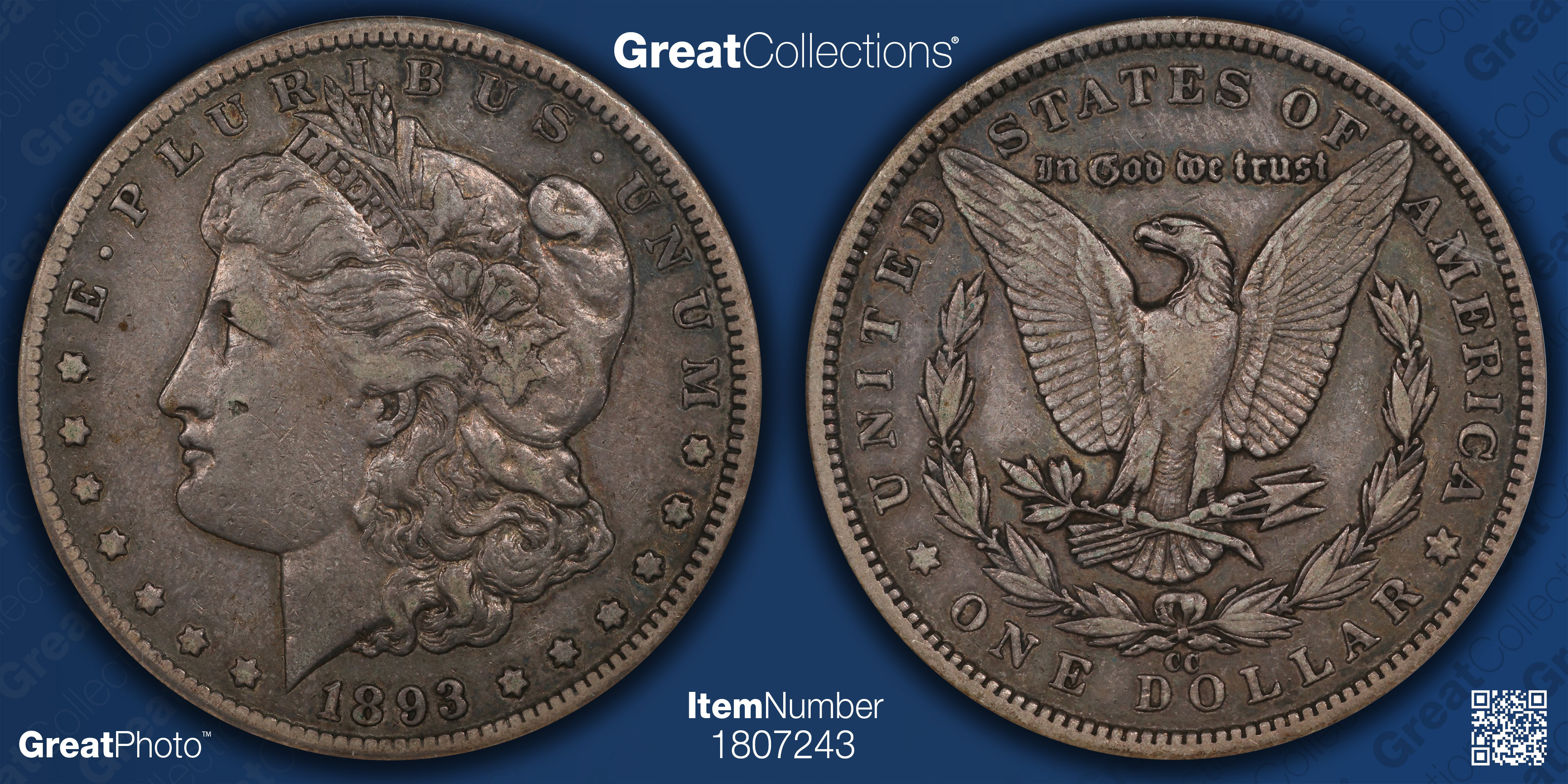 1893-CC Morgan Silver Dollar ANACS XF-40 OH (Item 1807243 ...