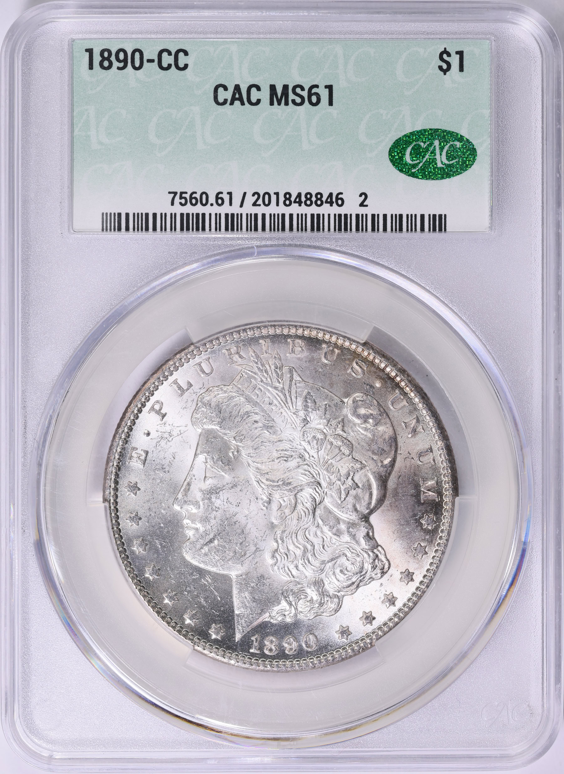 1890-CC Morgan Silver Dollar CACG MS-61 (Item 1807254) | GreatCollections Coin Auctions