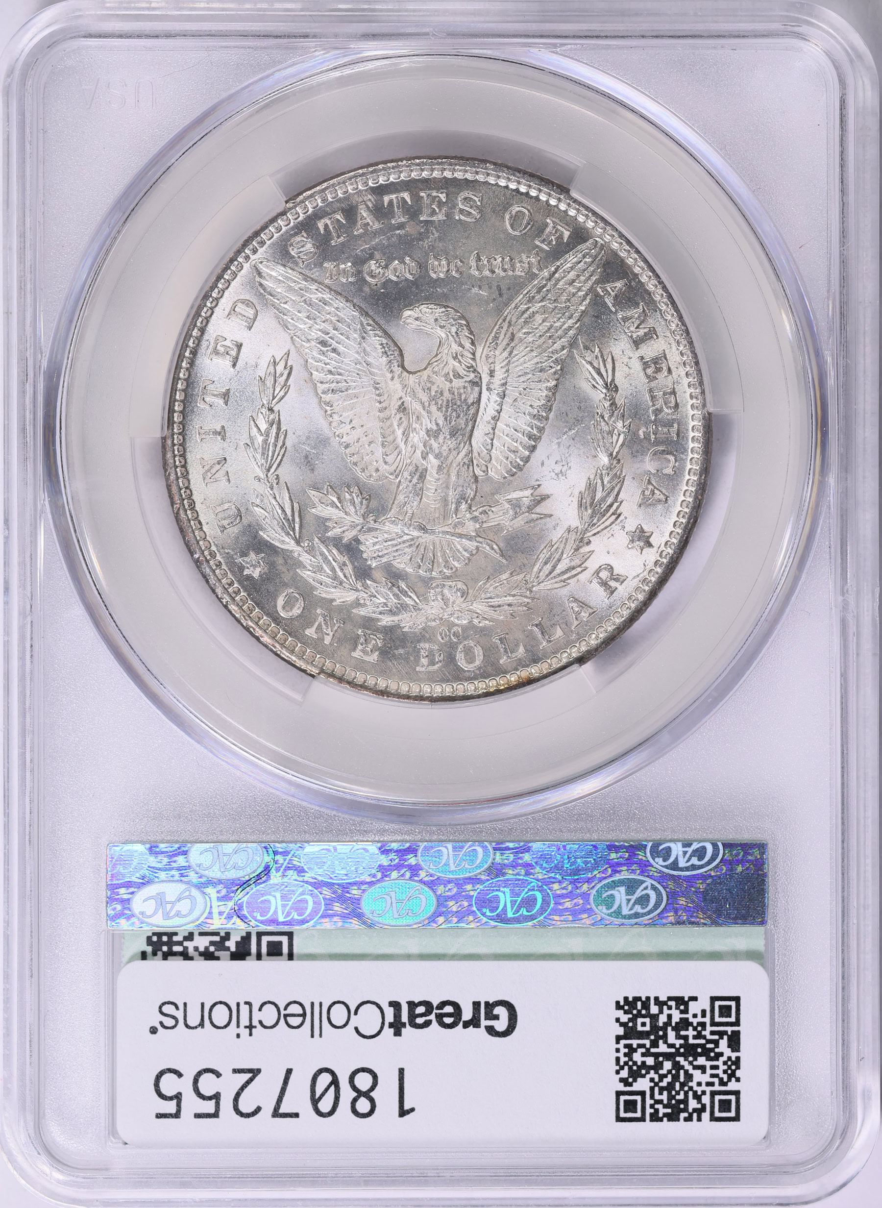 1890-CC Morgan Silver Dollar CACG MS-61 (Item 1807255) | GreatCollections Coin Auctions