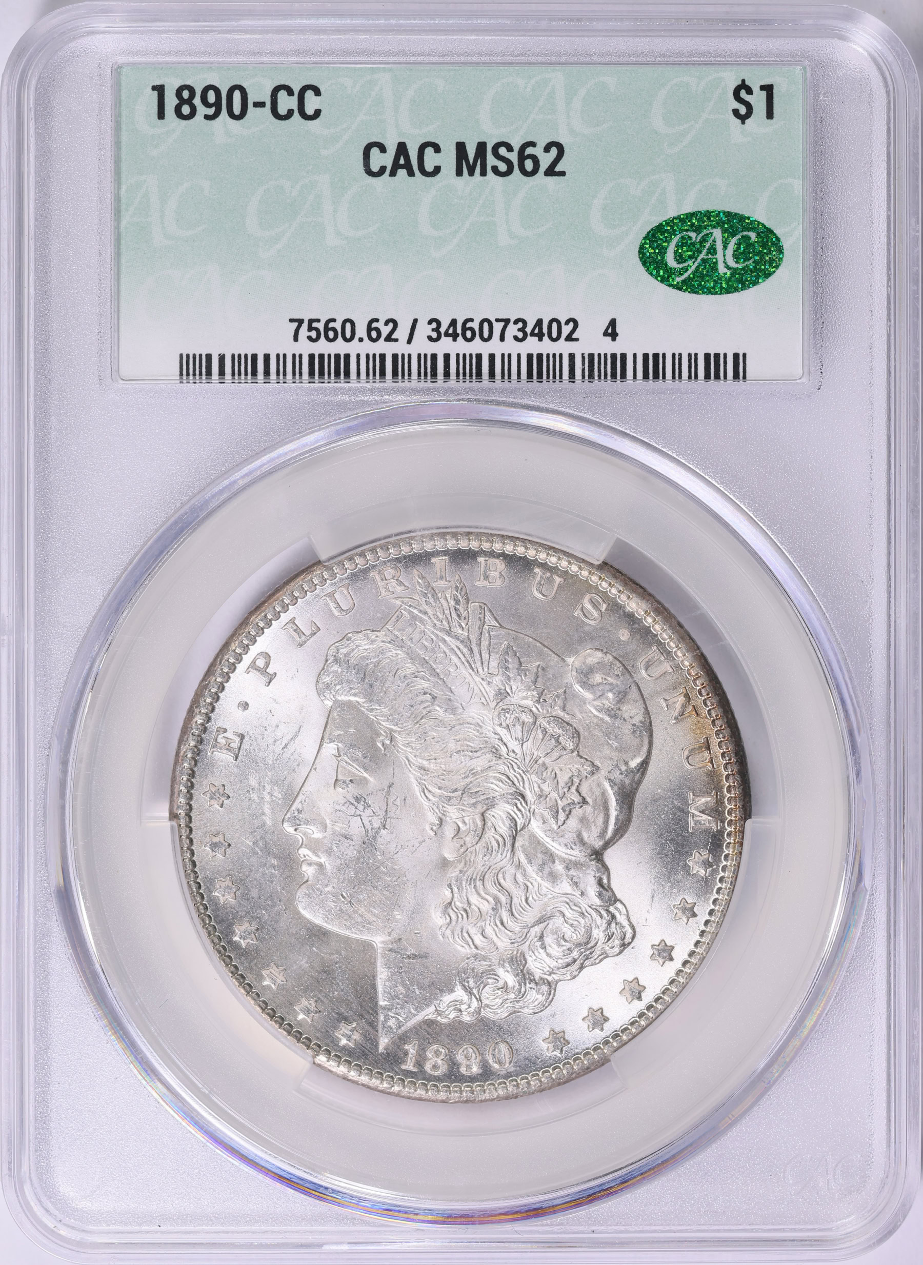 1890-CC Morgan Silver Dollar CACG MS-62 (Item 1807257) | GreatCollections Coin Auctions