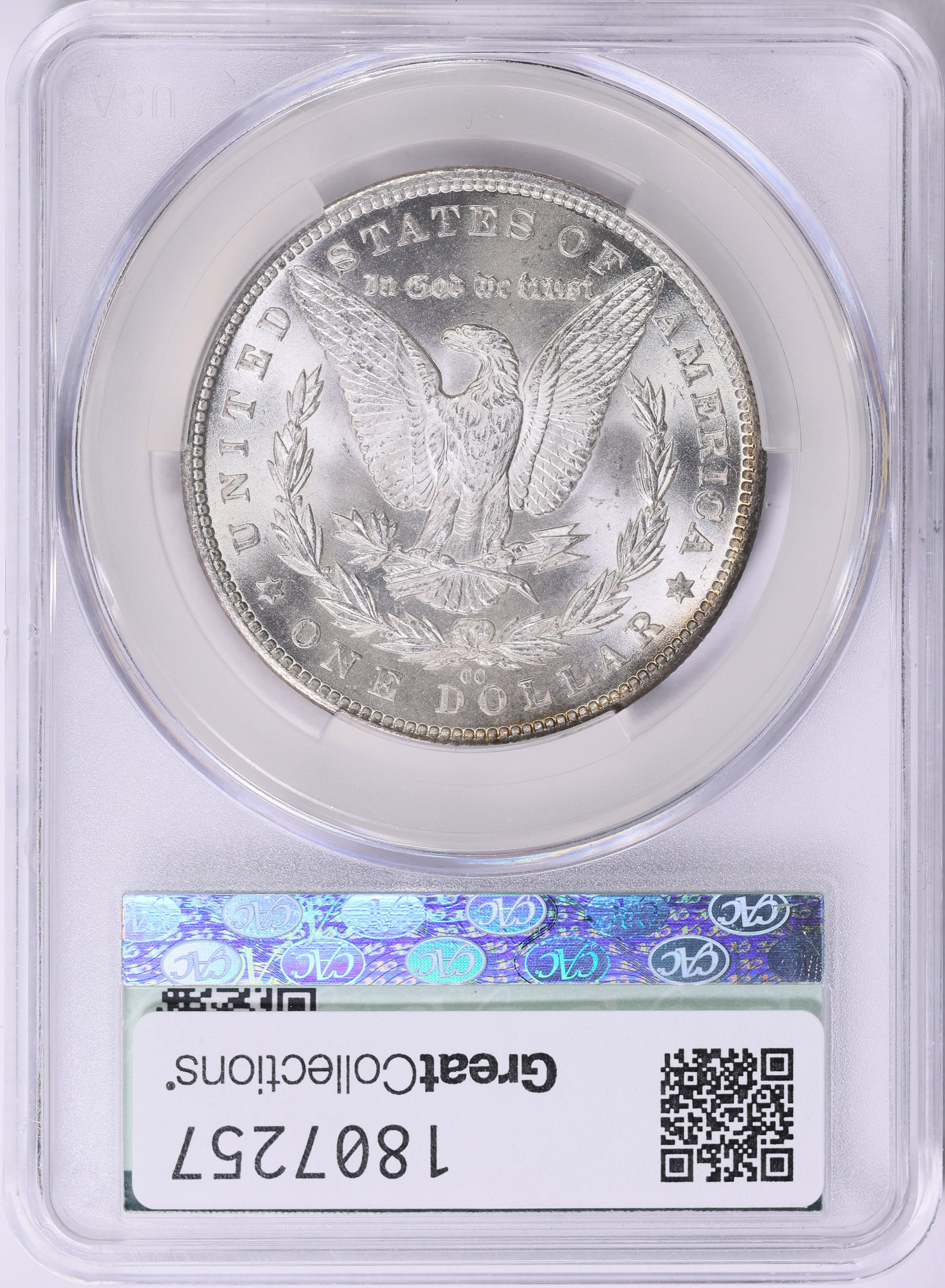 1890-CC Morgan Silver Dollar CACG MS-62 (Item 1807257) | GreatCollections Coin Auctions