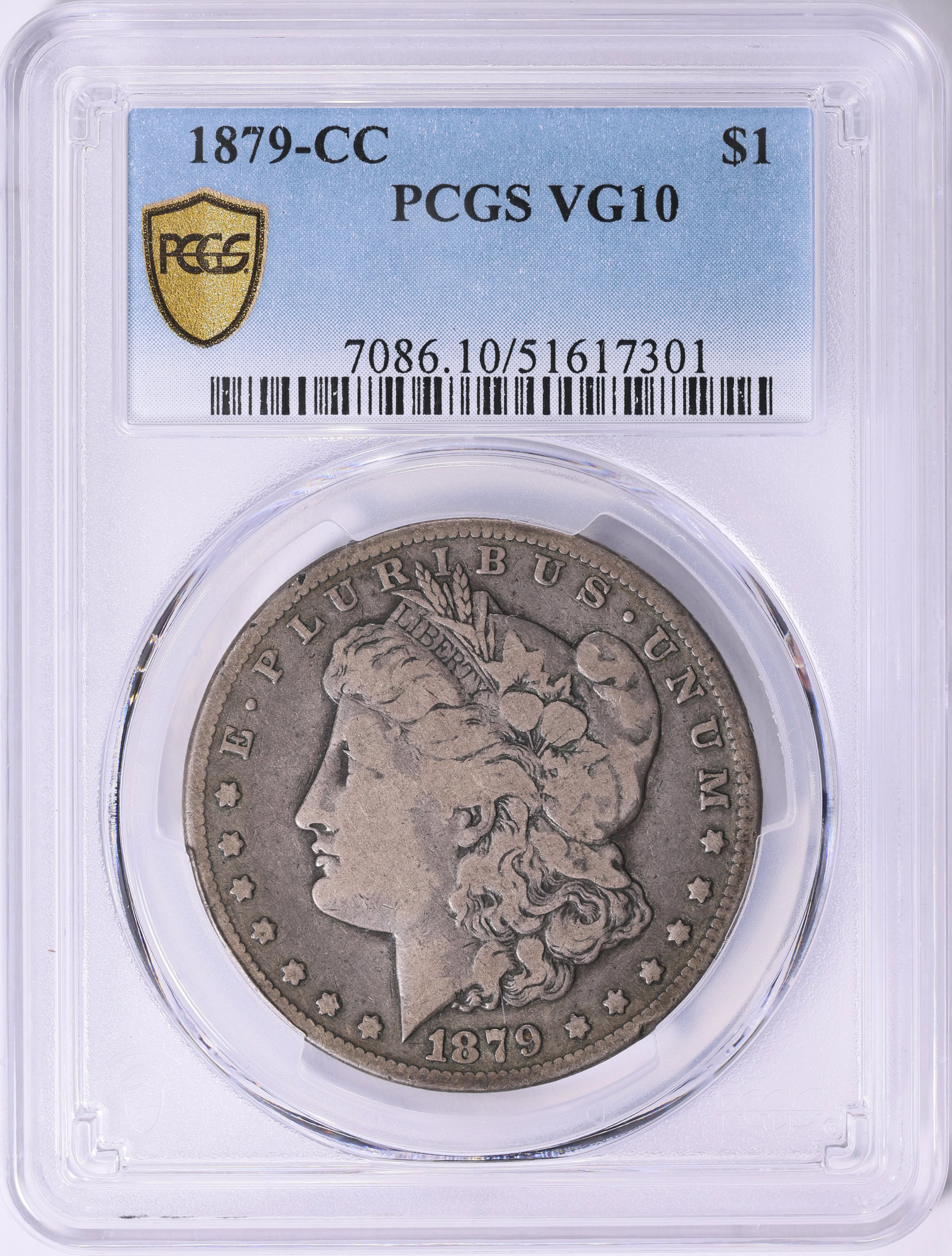 1879-CC Morgan Silver Dollar PCGS VG-10 (Item 1807532) | GreatCollections Coin Auctions