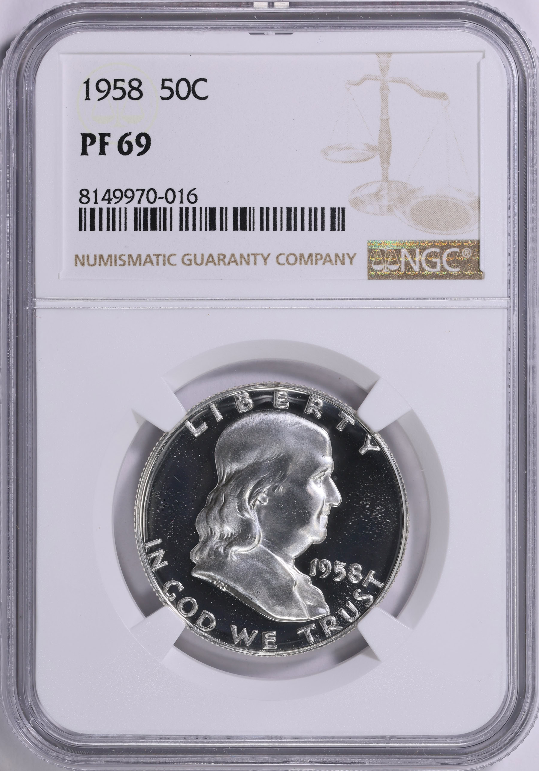 1958 Franklin Half Dollar NGC Proof-69 (Item 1807604 ...