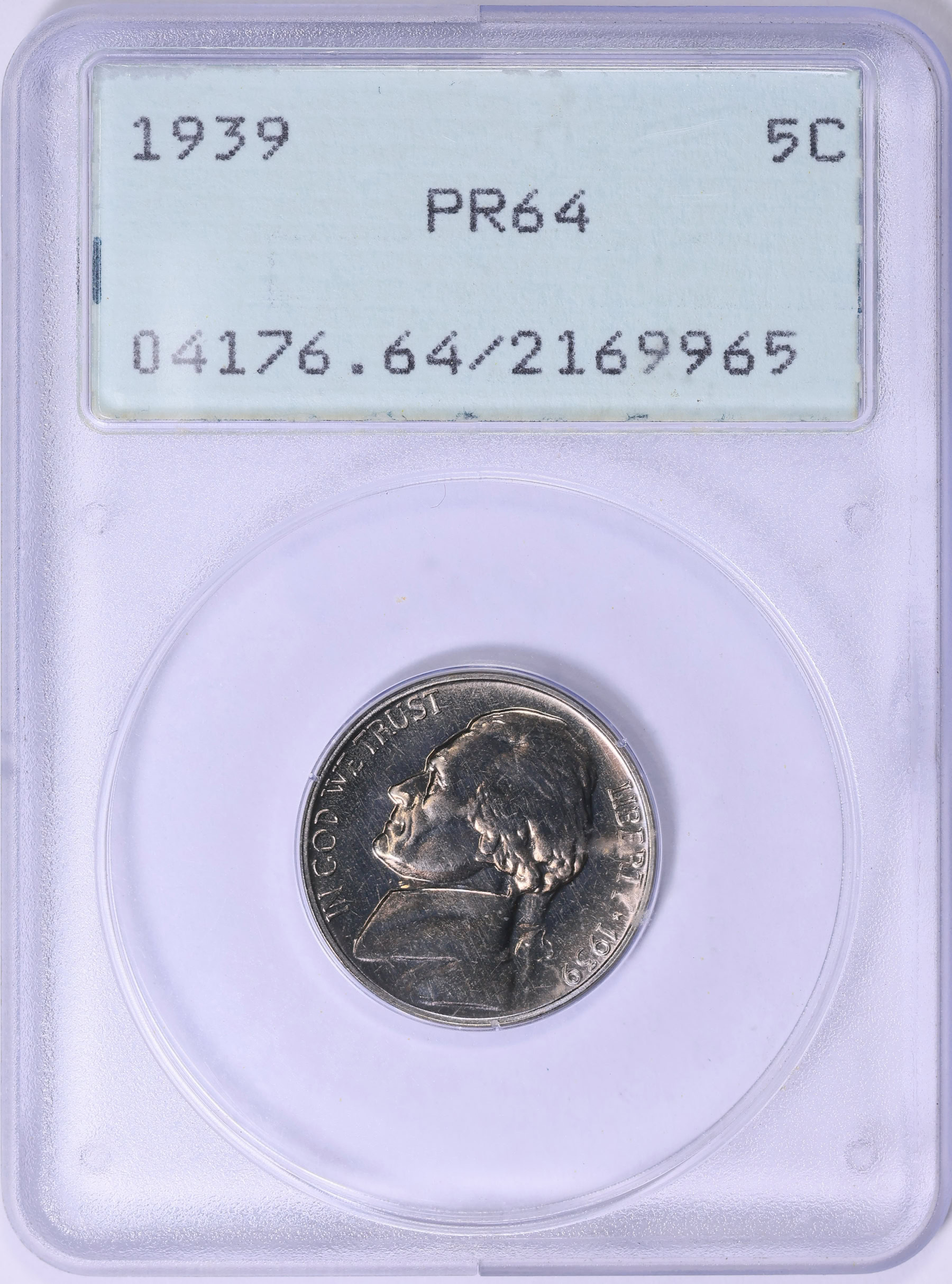 1939 Jefferson Nickel Reverse of 1938 PCGS Proof-64 OGH (1st Gen) (Item 1807673 ...