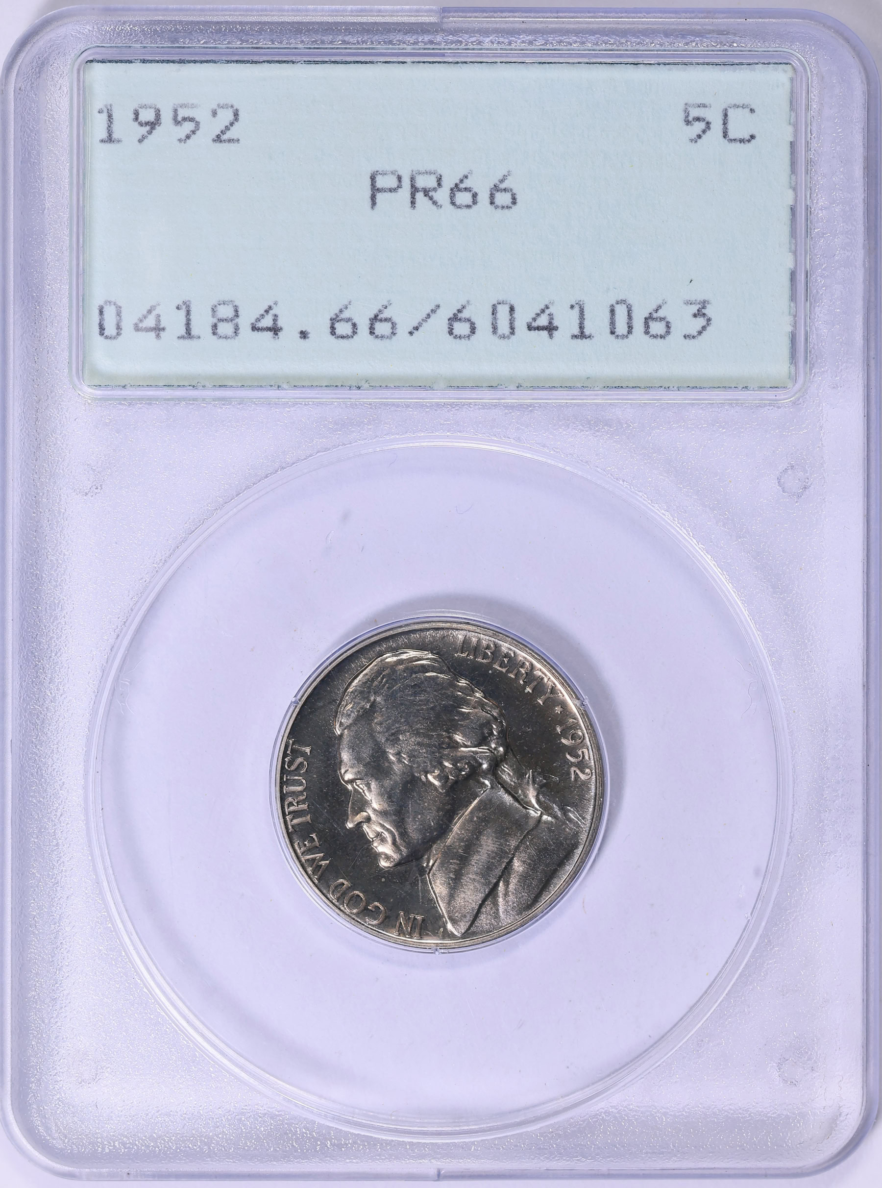 1952 Jefferson Nickel PCGS Proof-66 OGH (1st Gen) (Item 1807675) | GreatCollections Coin Auctions