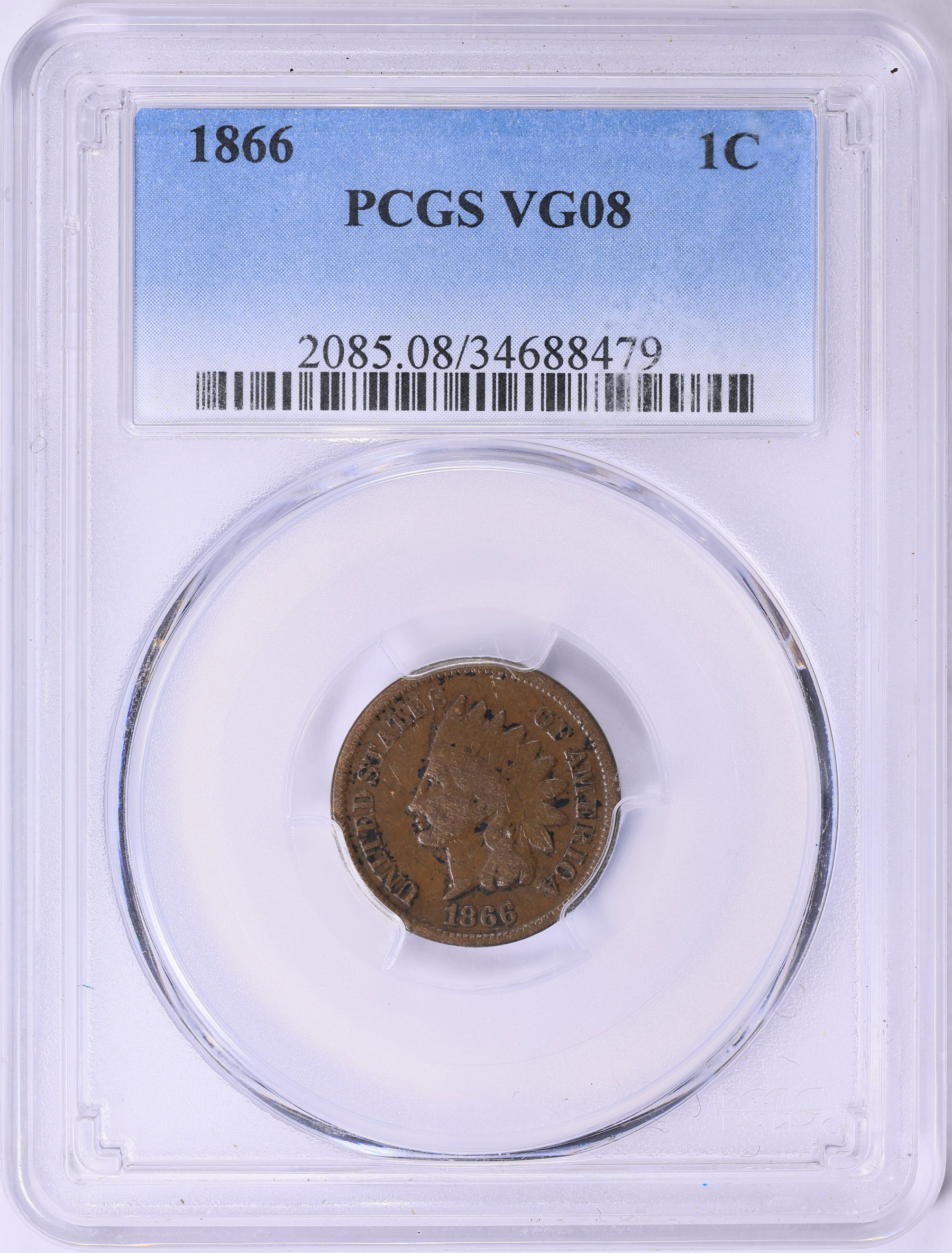 1866 Indian Cent PCGS VG-08 BN (Item 1807705) | GreatCollections Coin ...