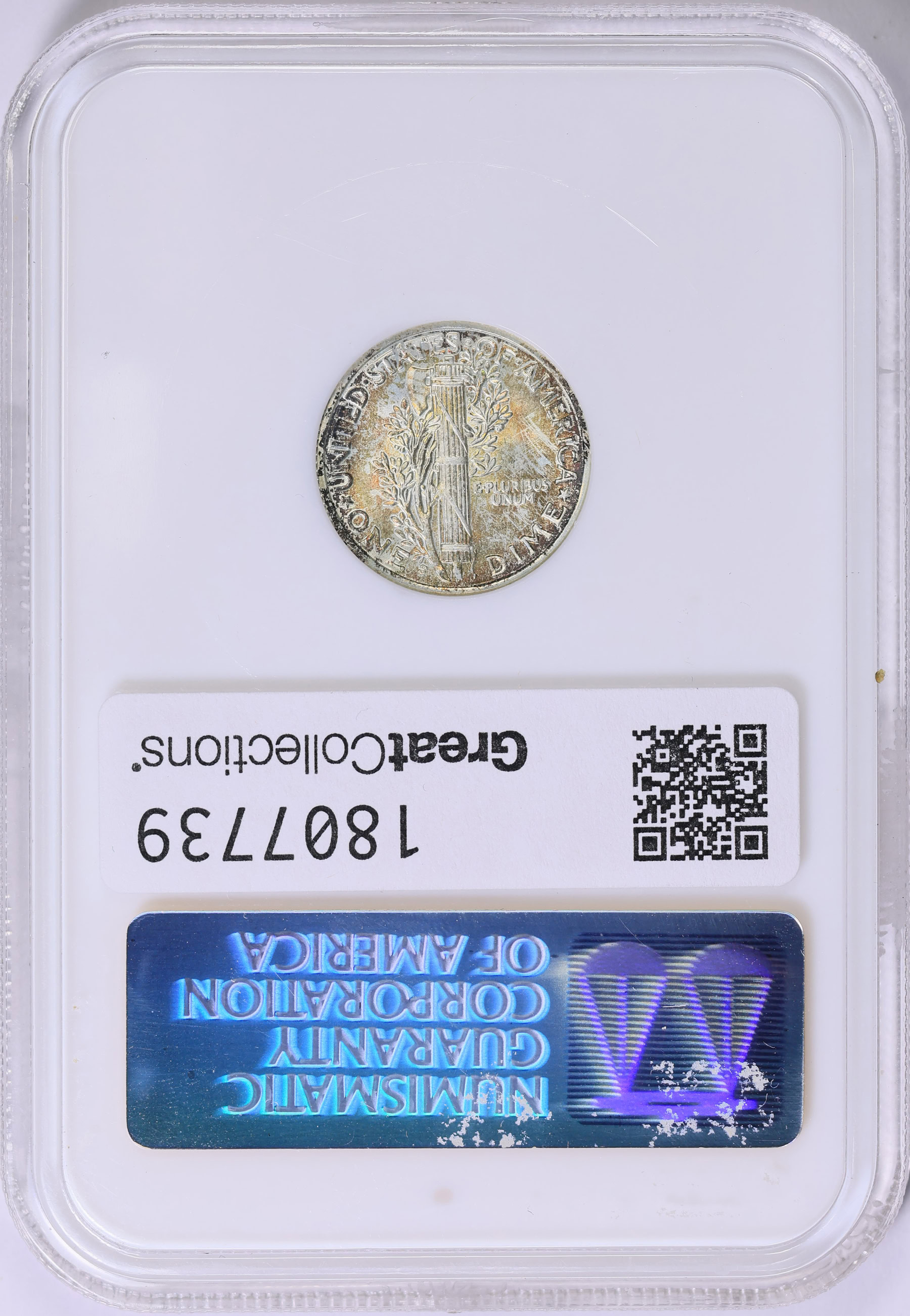 1939-S Mercury Dime NGC MS-66 OH (Toned) (Item 1807739) | GreatCollections Coin Auctions