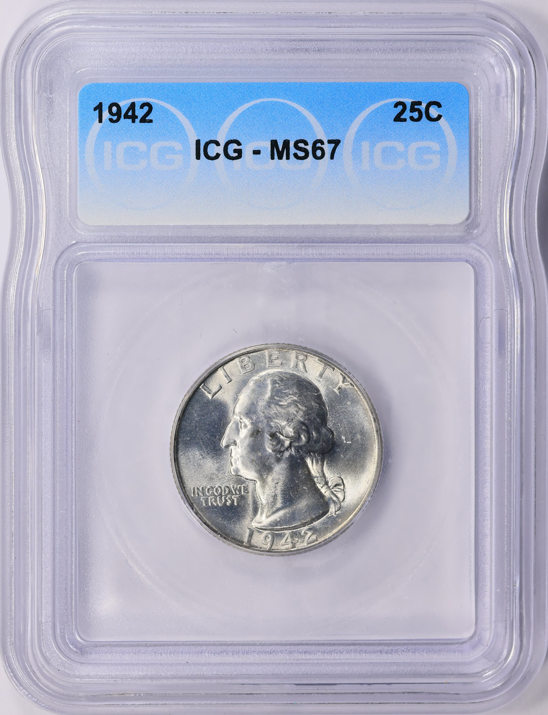 1942 Washington Quarter ICG MS-67 (Item 1807750) | GreatCollections Coin Auctions