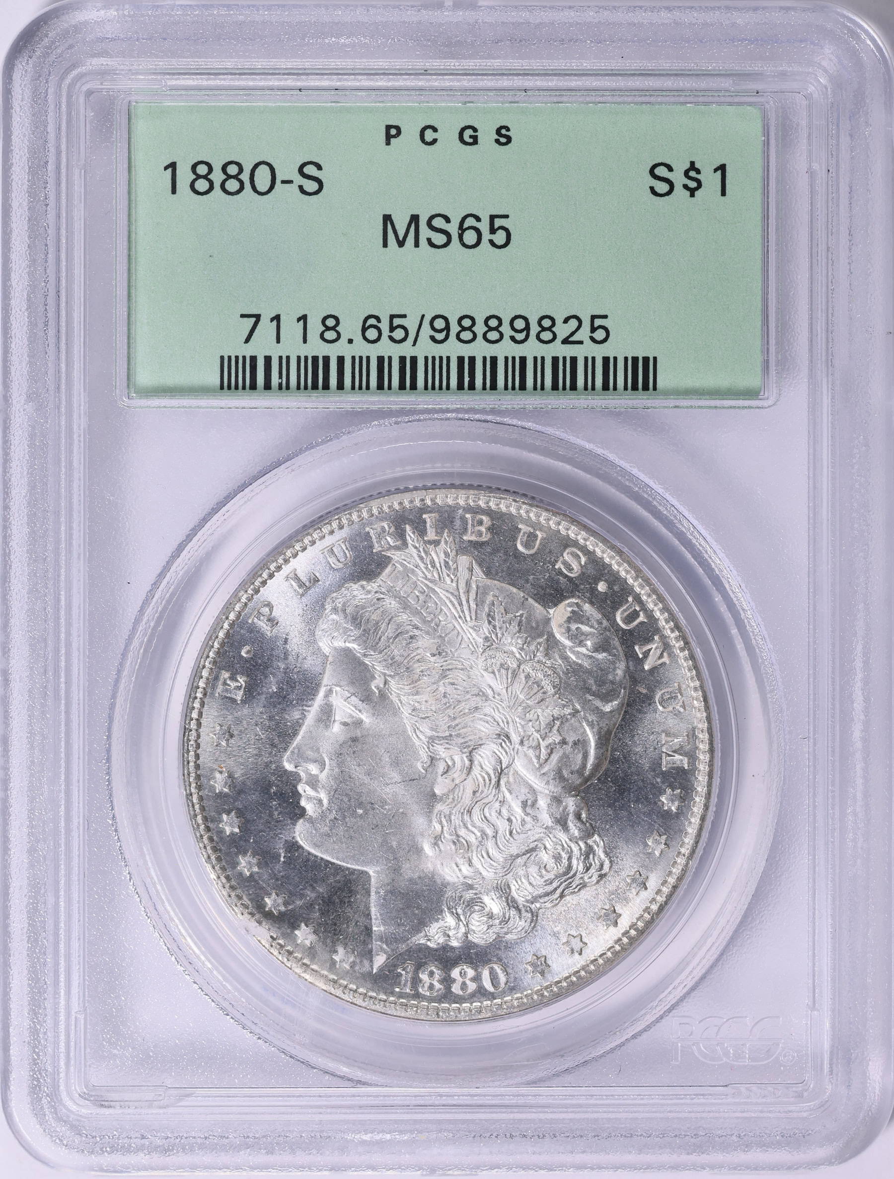1880-S Morgan Silver Dollar PCGS MS-65 OGH (Item 1807772) | GreatCollections Coin Auctions