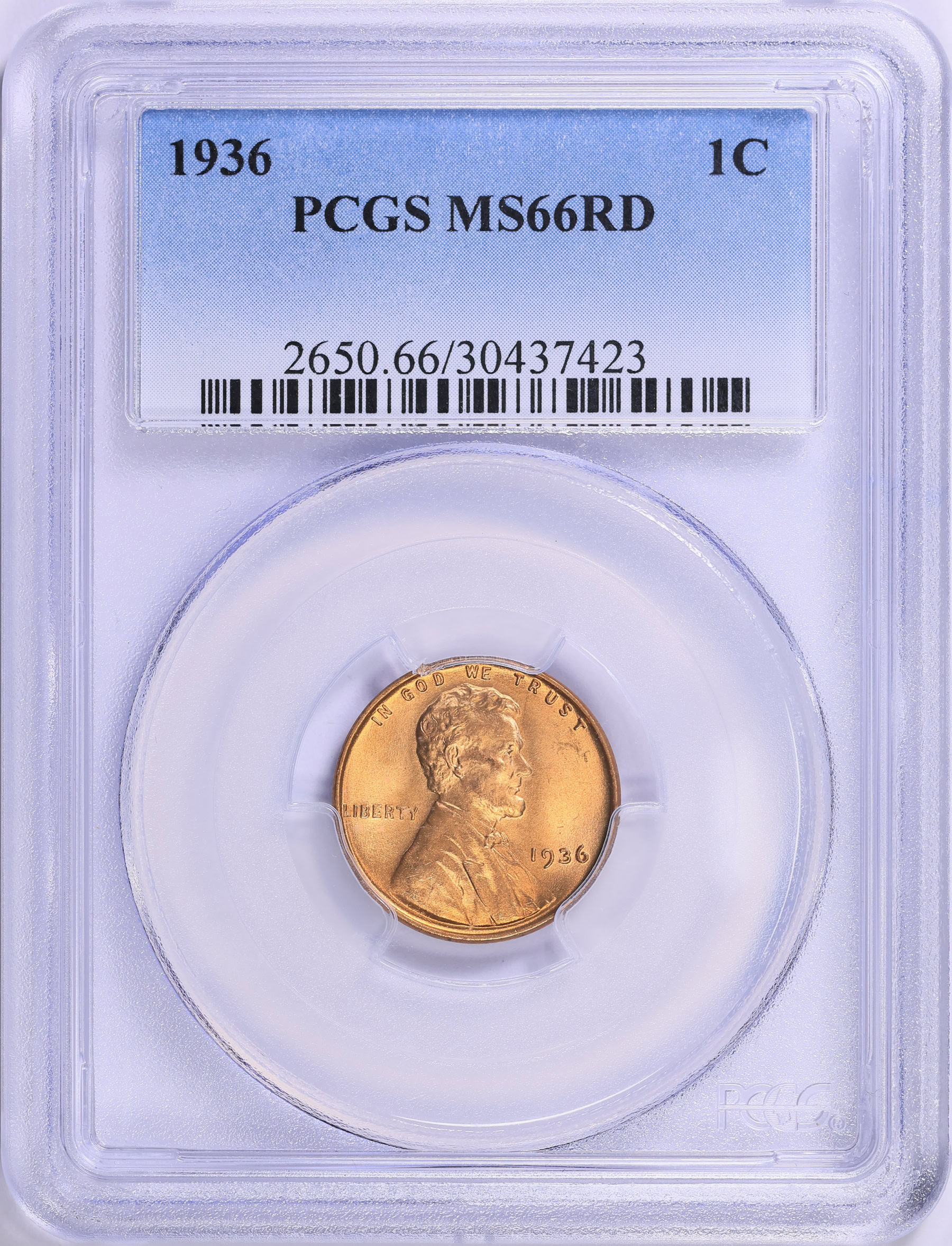 1936 Lincoln Cent PCGS MS-66 RD (Item 1807775) | GreatCollections Coin Auctions