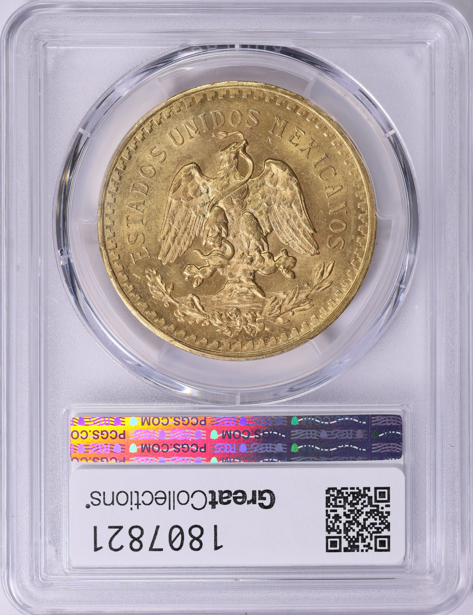 Mexico 1921 Gold 50 Pesos KM-481 PCGS MS-62 (AGW = 1.2057 oz.) (Item 1807821) | GreatCollections ...